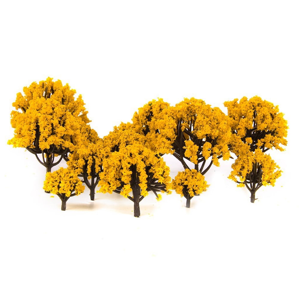GAXIRE 20Pcs Model Scenery Trees for Dioramas Orange 3 8Cm Plastic Foam ...