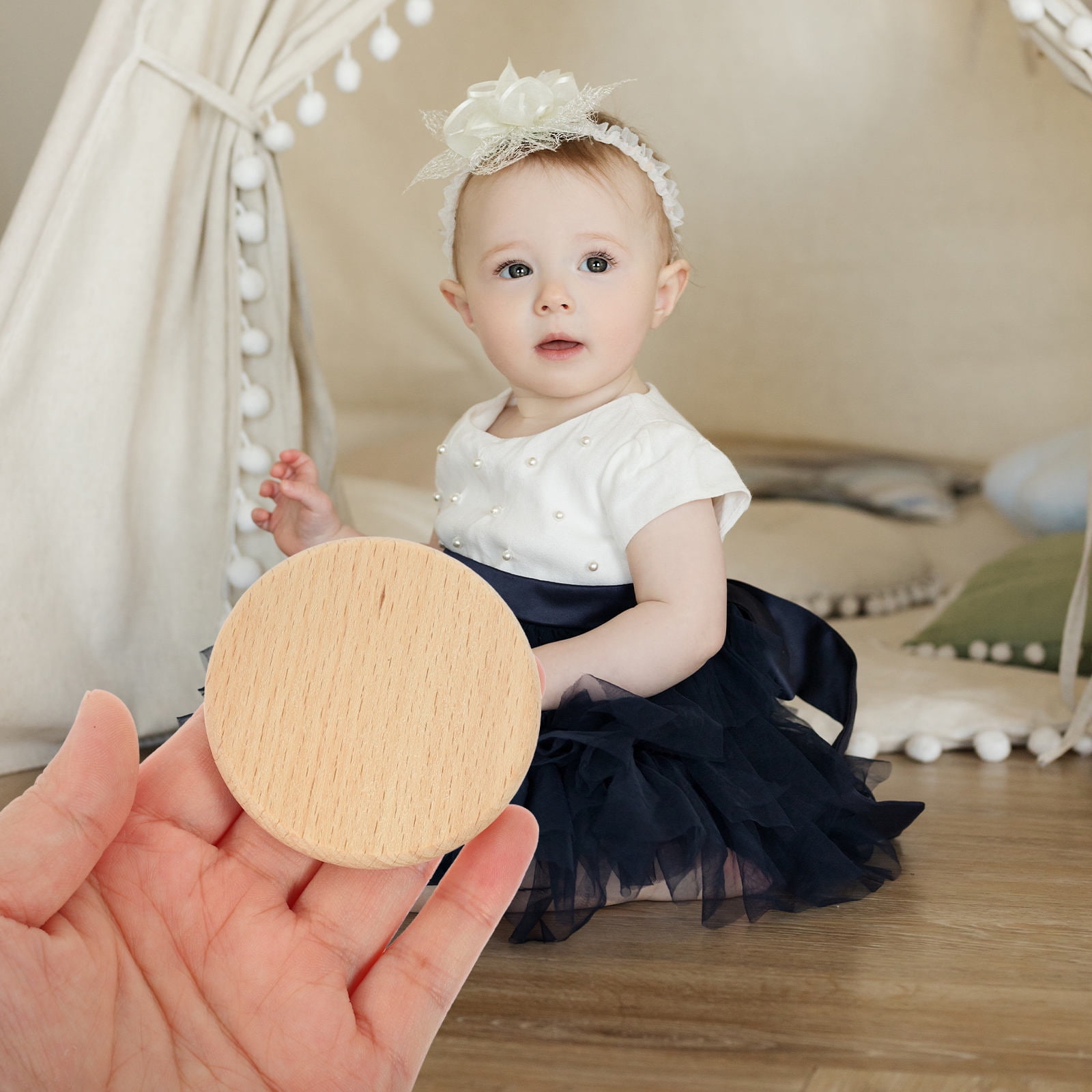 GAXIRE 20Pcs Round Board Craft for with Paint or Glue Wooden Decor ...