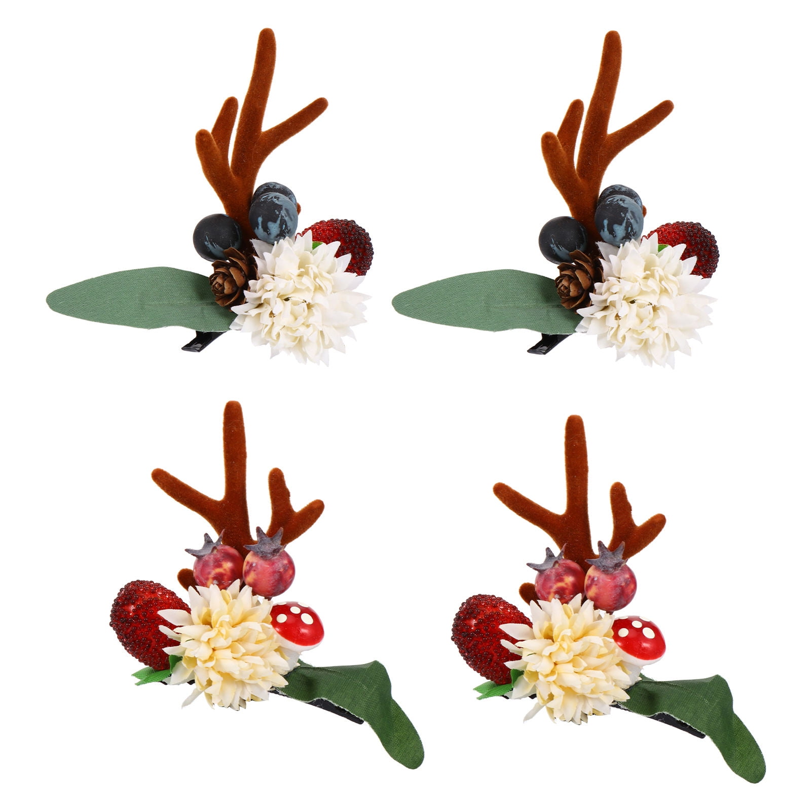 GAXIRE Deer Antler Hair Clips 2 Pairs Assorted Colors for Adults and ...
