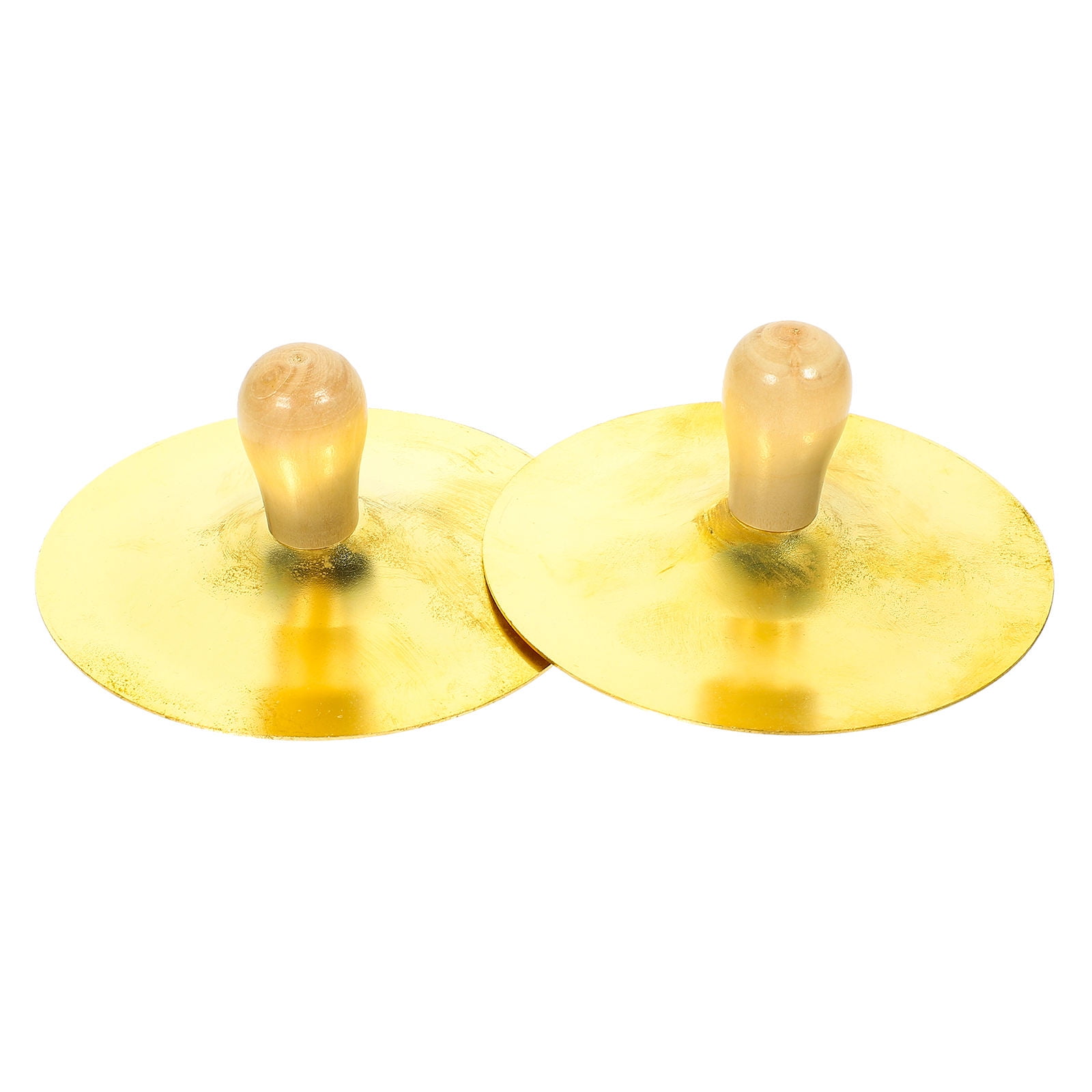 GAXIRE 2Pcs Small Copper Finger Cymbals with Wood Handle for Stage Use ...
