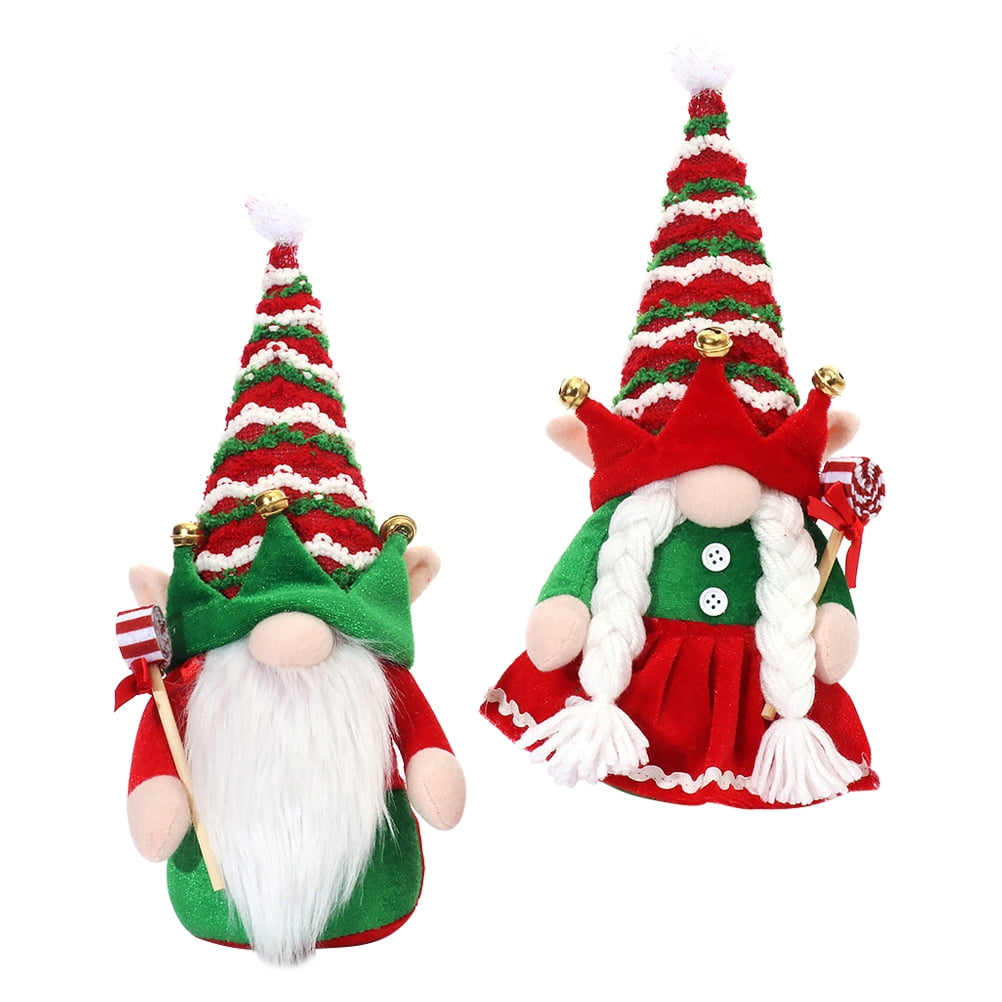 GAXIRE 2Pcs Christmas Gnome Tabletop Centerpiece Assorted Color ...