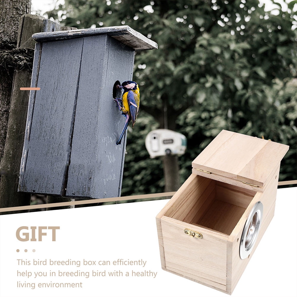 GAXIRE Outdoor Wooden Bird Nest Khaki 2Pcs - Walmart.com