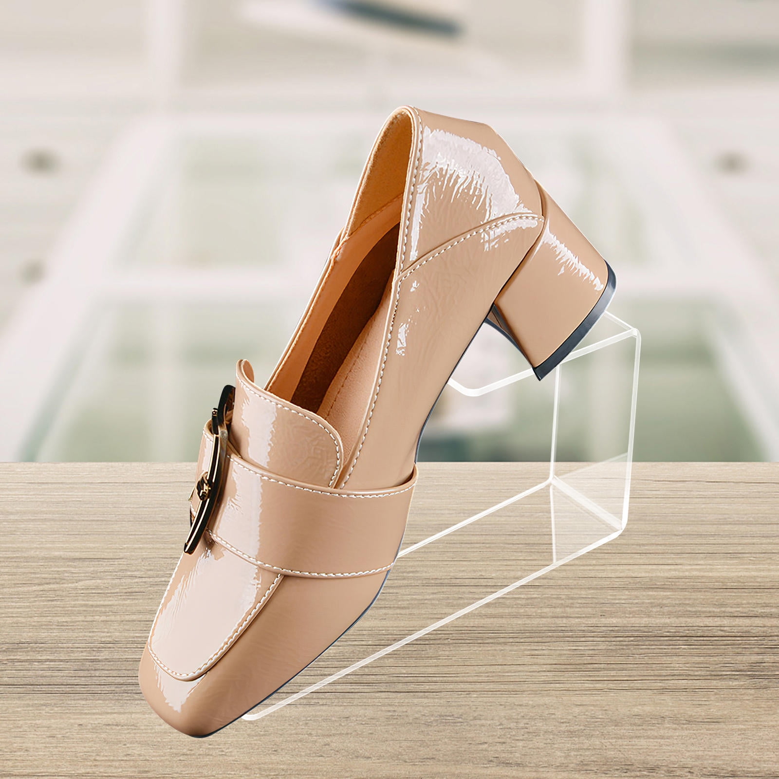 GAXIRE 2Pcs Shoe Display Stand Clear Acrylic Shoe Riser Display for ...