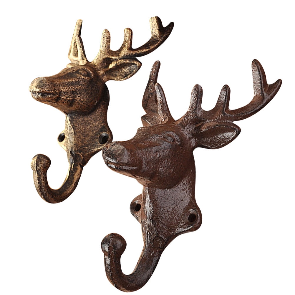 GAXIRE 2Set Deer Coat Hooks for Living Room Bedroom Iron Material ...