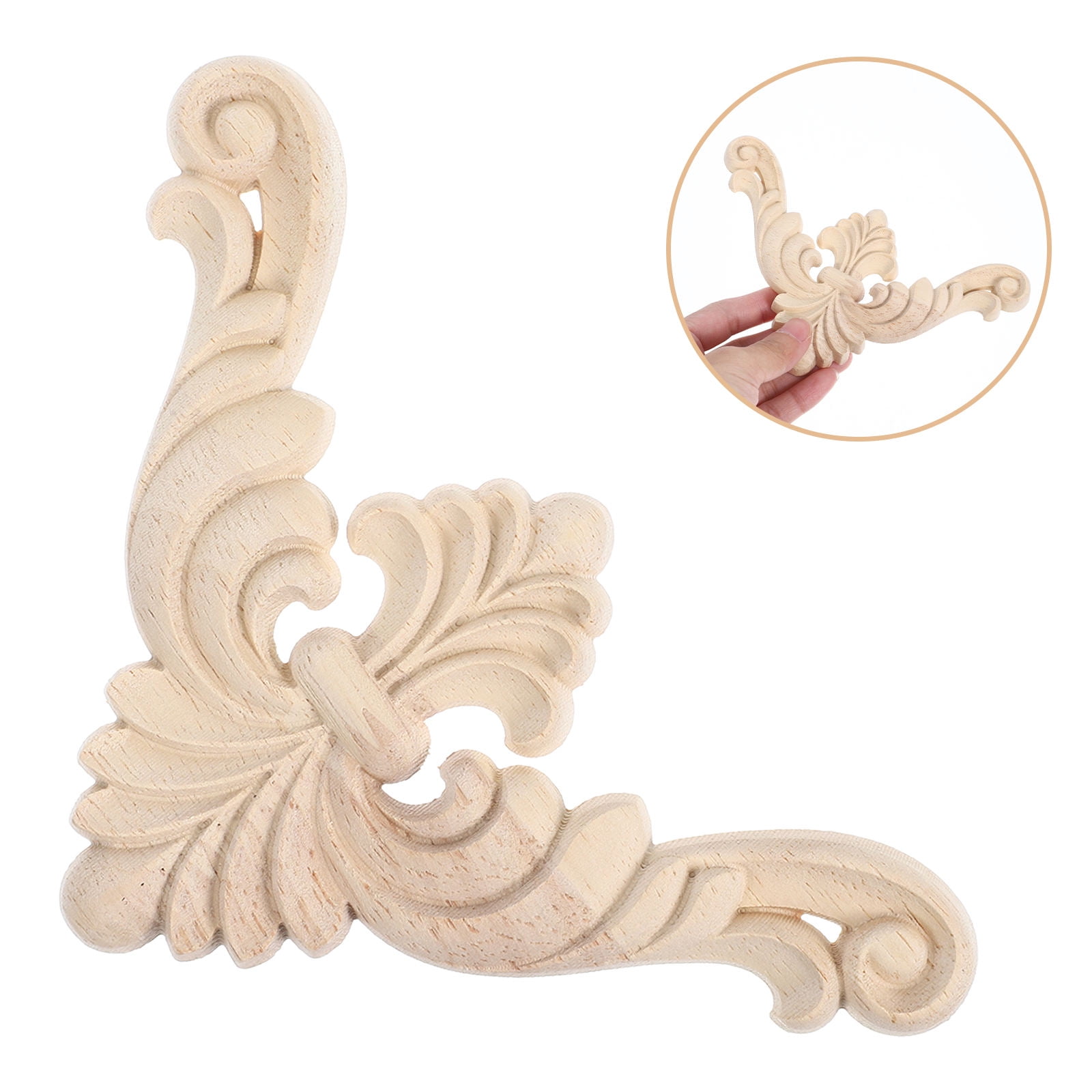 Wood Carving Applique for DIY Khaki Unpainted Wooden Decor with ...