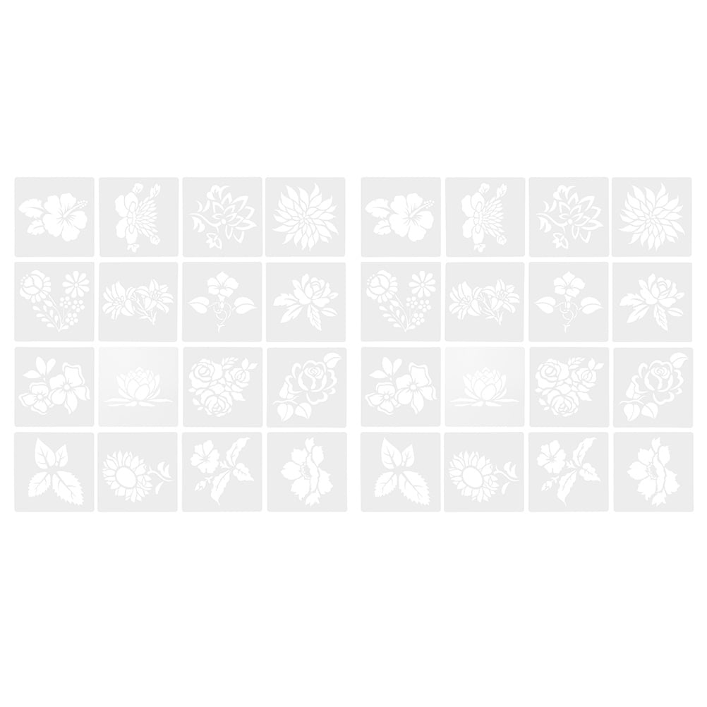GAXIRE 32Pcs Painting Templates Floral Template for Artists Wall Floor ...