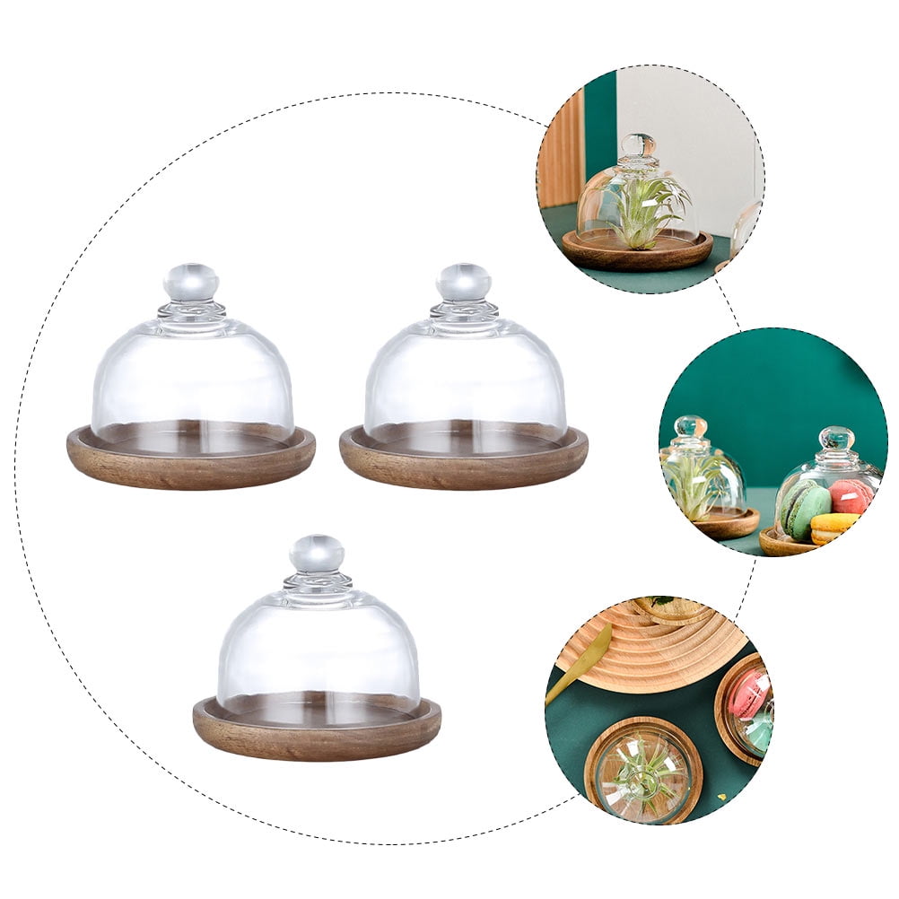 GAXIRE 3Sets Cake Display Plate Glass for Display Storage Food Holding ...