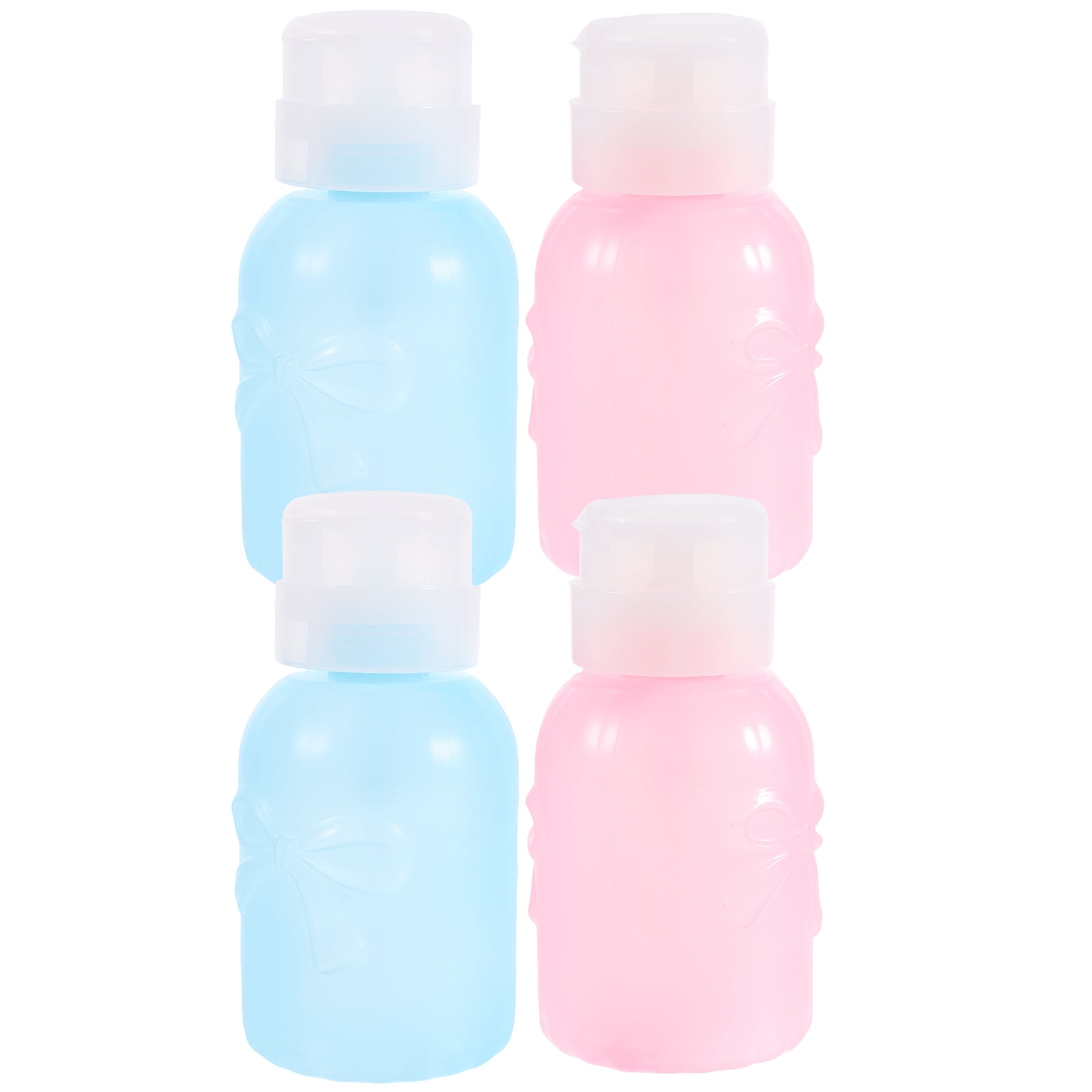 GAXIRE 4Pcs Blue Plastic Push Down Pump Dispenser for Makeup Removal ...