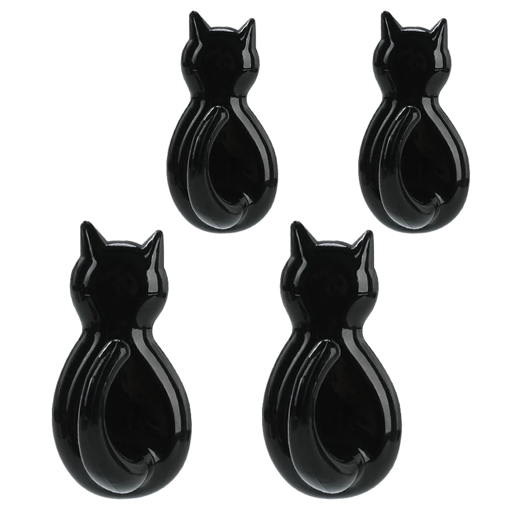 GAXIRE 4Pcs Cat Tail Wall Hooks Decorative Hangers for Bathroom Bedroom ...