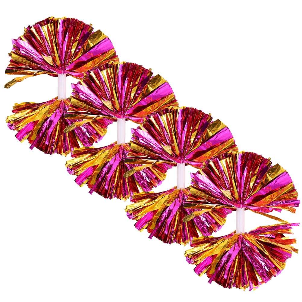 GAXIRE 4Pcs Cheerleading Prop Gold Mixed with Rose Red Round Shape for ...