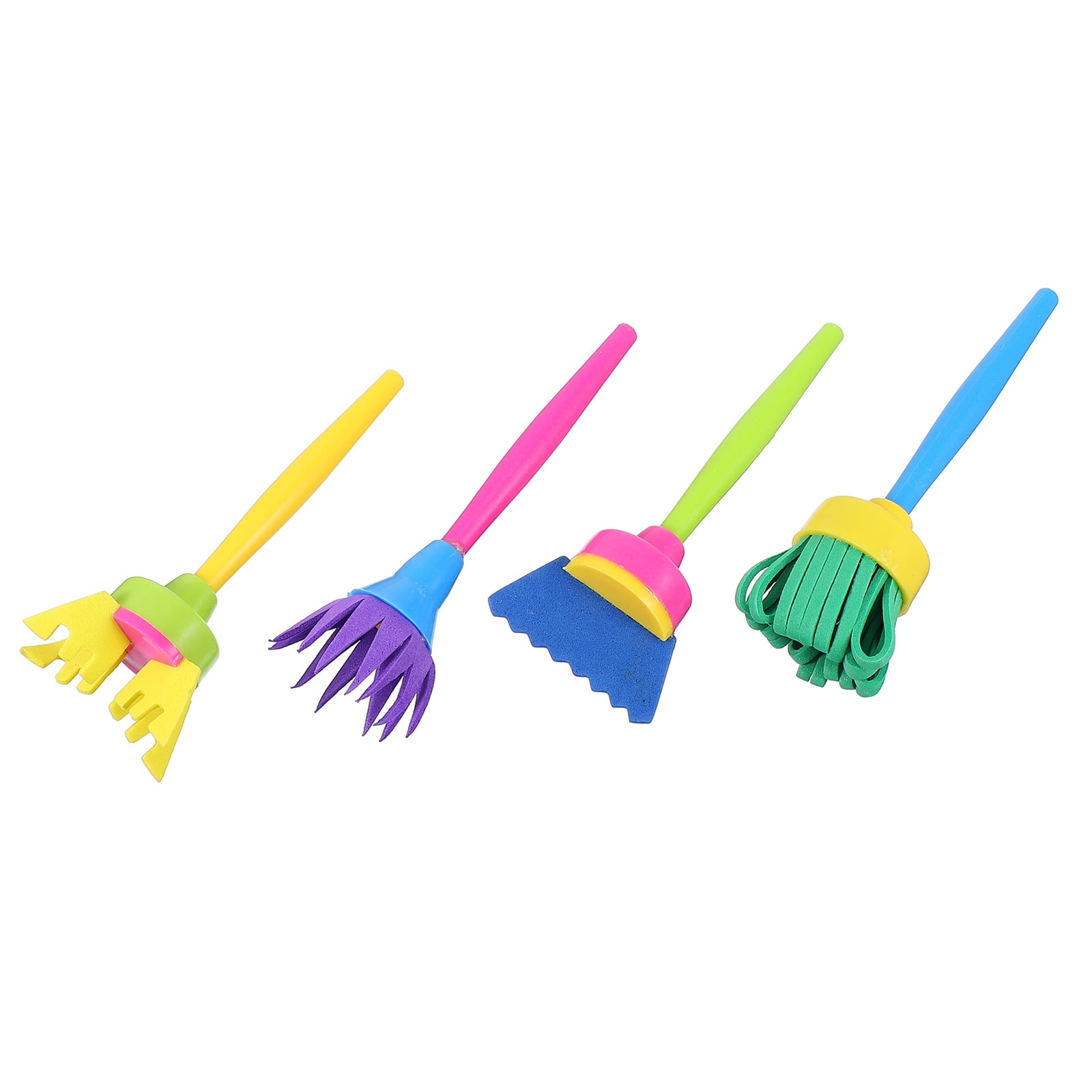 GAXIRE 4Pcs Kids Paint Brushes Assorted Color Drawing Tool for Children ...