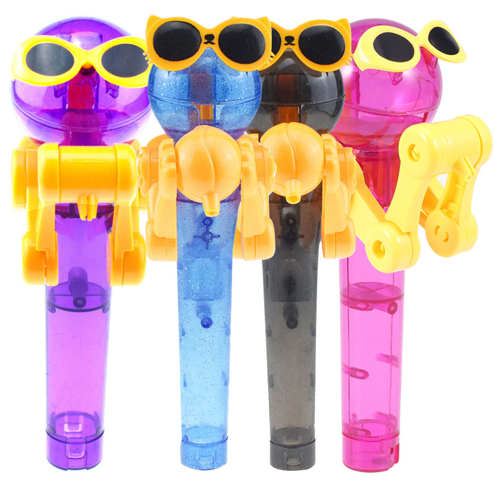 GAXIRE 4Pcs Lollipop Robot Toy Cartoon Robot Shape for Children's ...