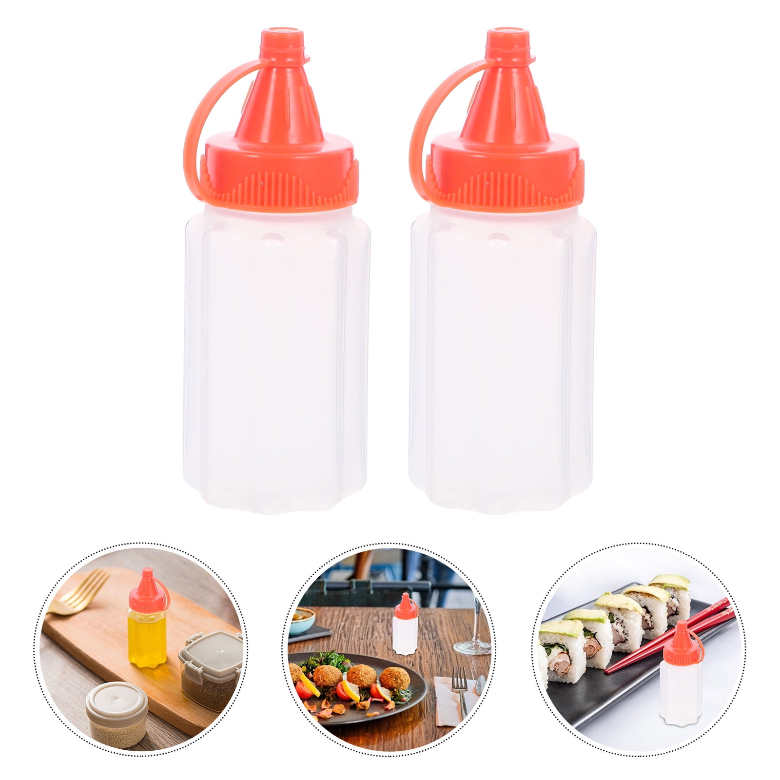 GAXIRE 4Pcs Squeeze Condiment Bottles Mini Sauce Bottle Refillable ...