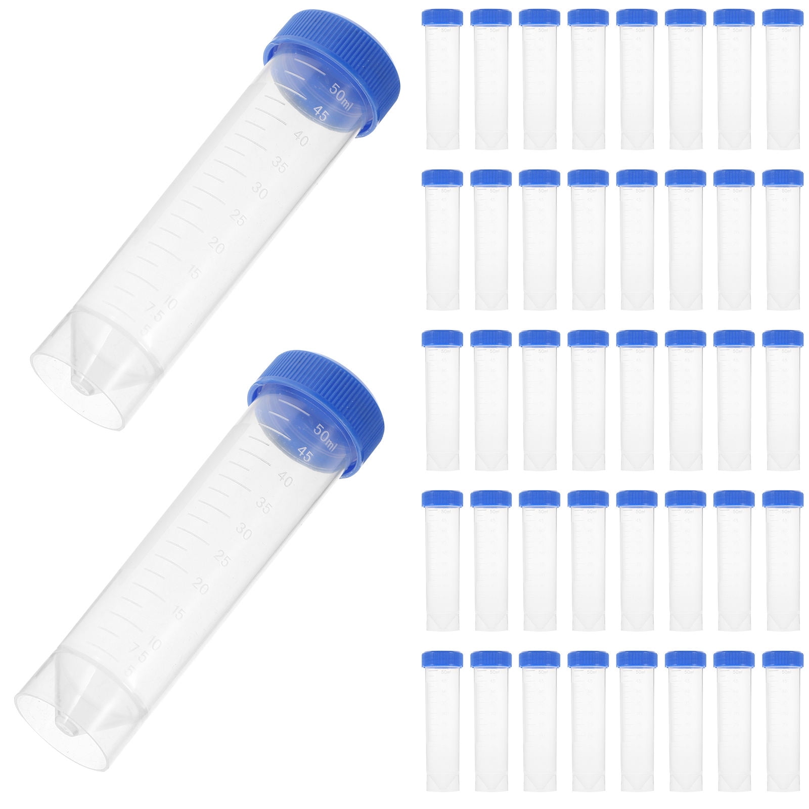GAXIRE 50 Pcs Plastic Tubes with Caps for Laboratory Centrifugation ...