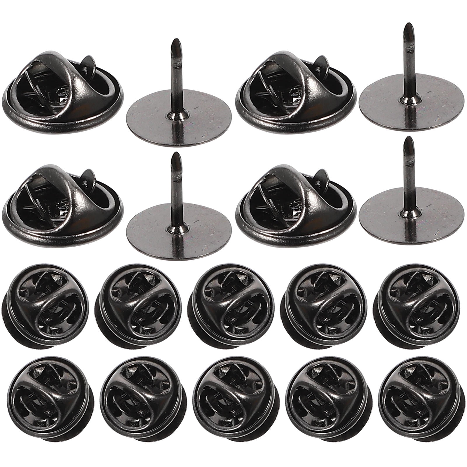 GAXIRE 50 Sets Locking Pin Back Copper Diy Brooch Supply Black ...