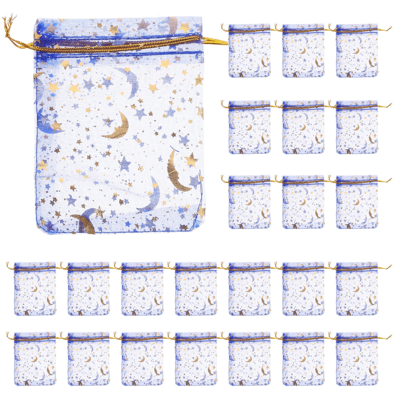 GAXIRE 50Set Tiny Packaging Bags Royal Blue Star Shape Jewelry Bags for ...