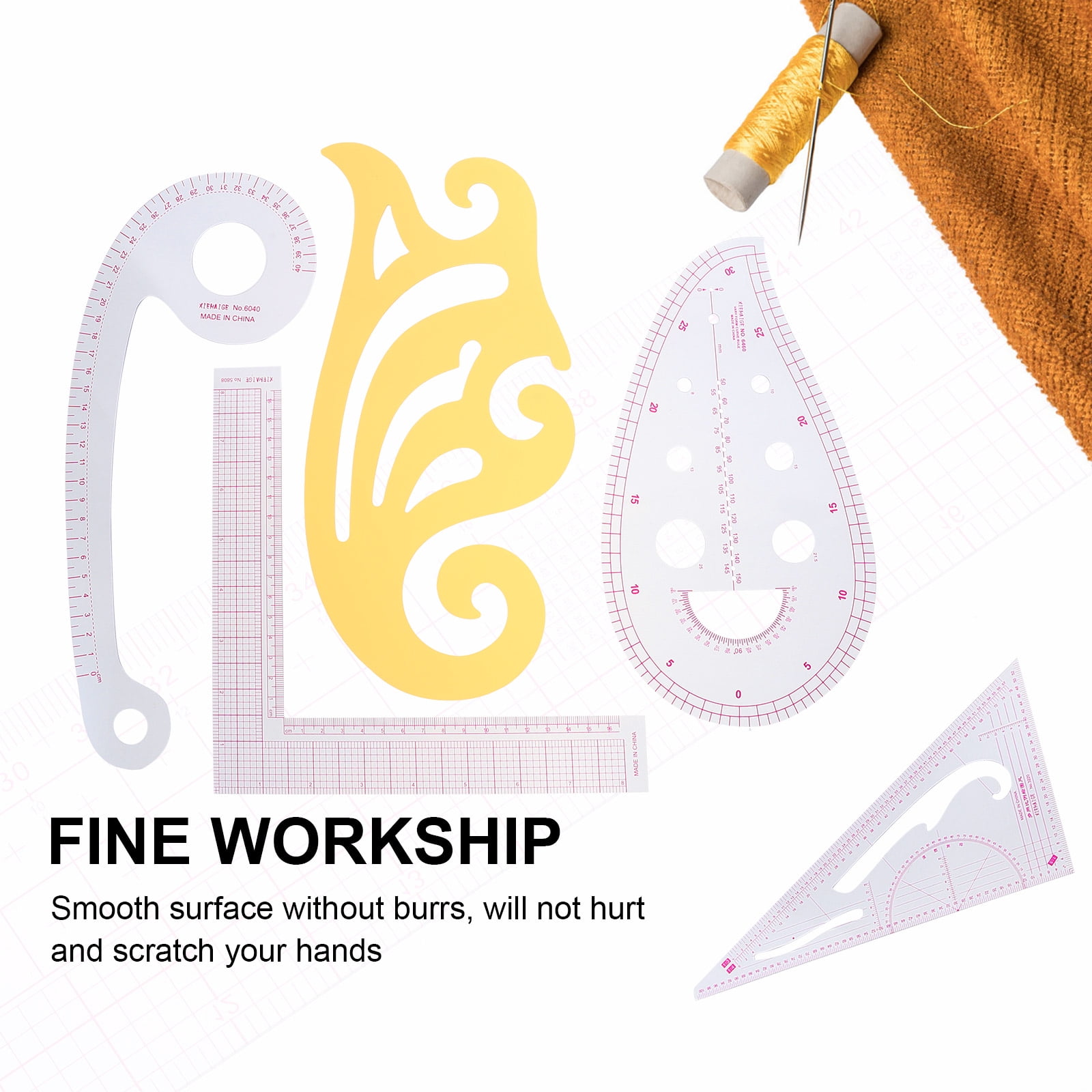 GAXIRE 5Pcs MultiFunction Portable Sewing Ruler for Beginners Clothes ...