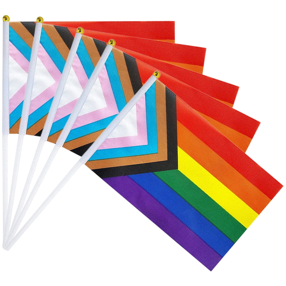 GAXIRE 5Pcs Pride Flags Multi-colored Rectangular Decorative for LGBTQ+ ...