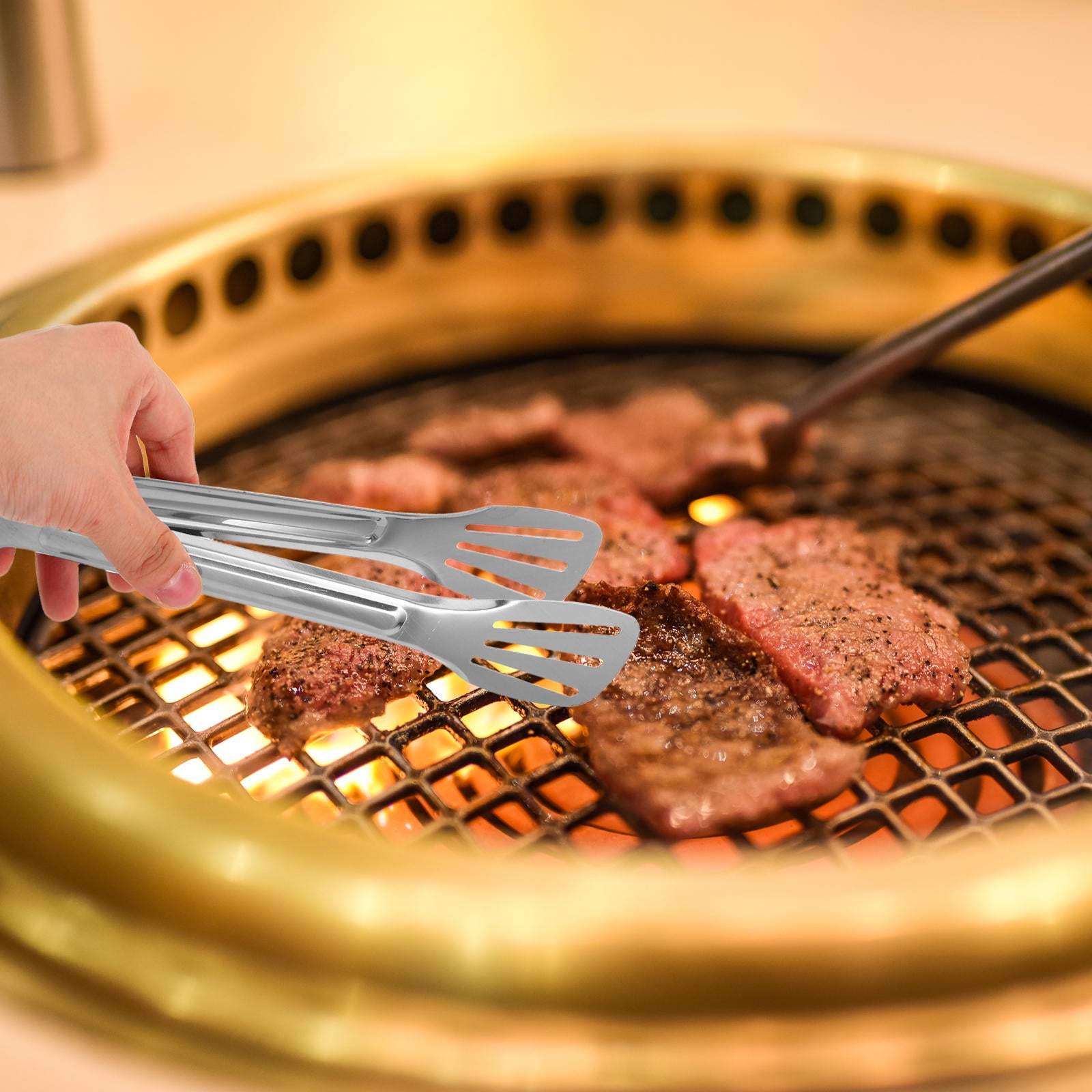 GAXIRE Set of 5 Stainless Steel Food Clips with Handle for Cooking, BBQ ...