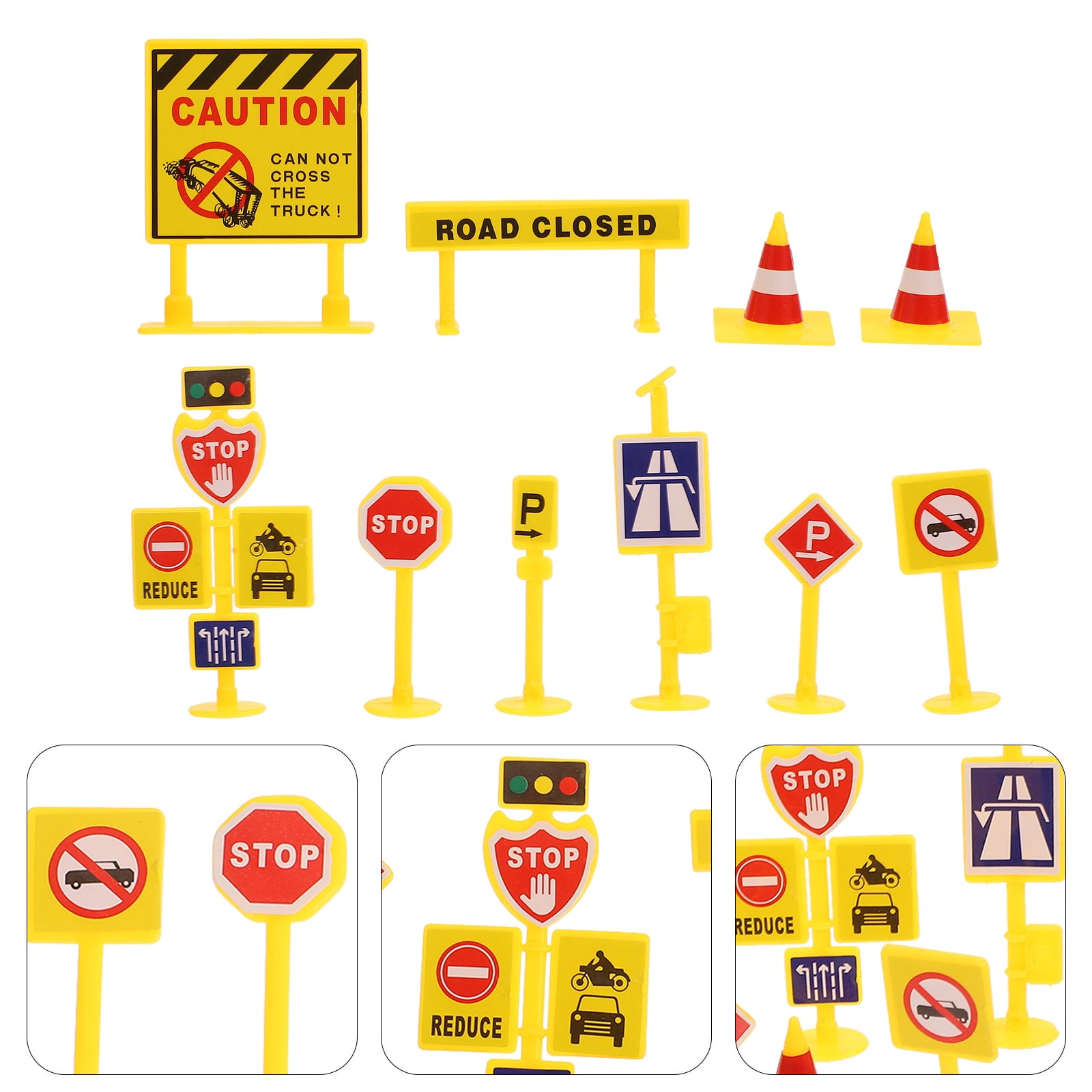 GAXIRE 5Set Road Signs Decorations Traffic Signage Model for Kids Home ...