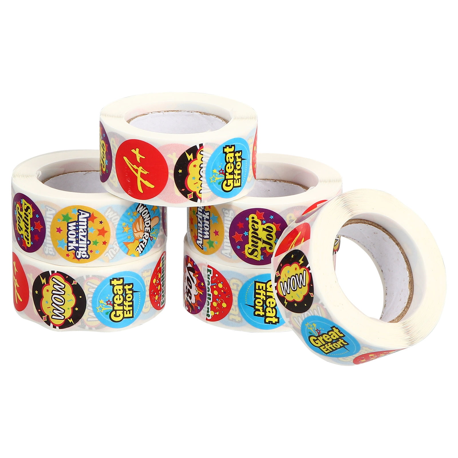 GAXIRE 6 Rolls Multi Color Round Reward Stickers for Classroom Use ...