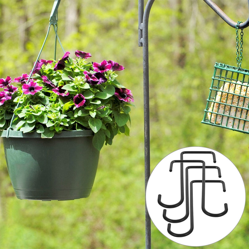 GAXIRE 6PCS Flower Pot Hangers For Outside Iron Balcony Basket Hook ...