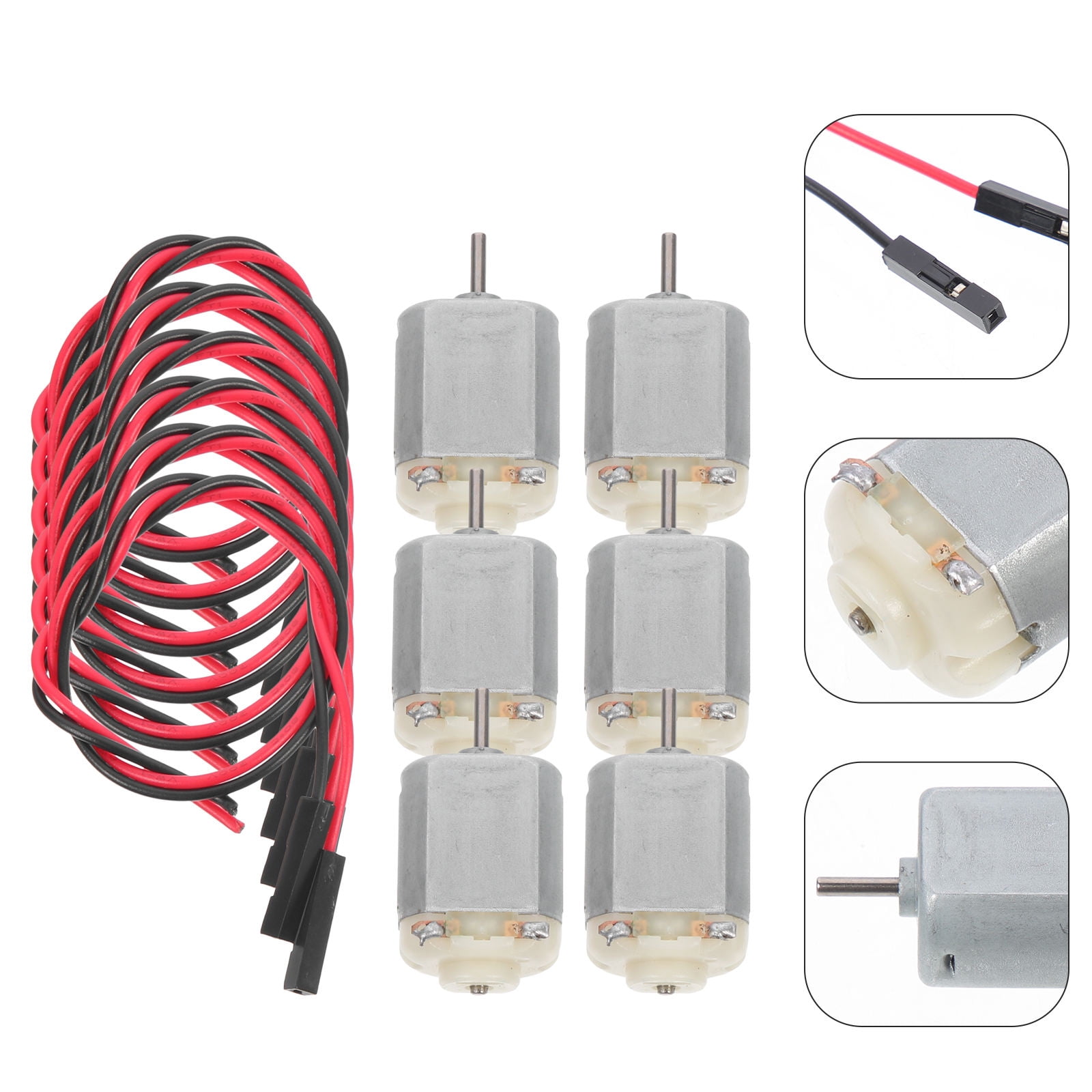 GAXIRE 6Pack Small Electric Motor for Diy Use and Model Building Silver ...