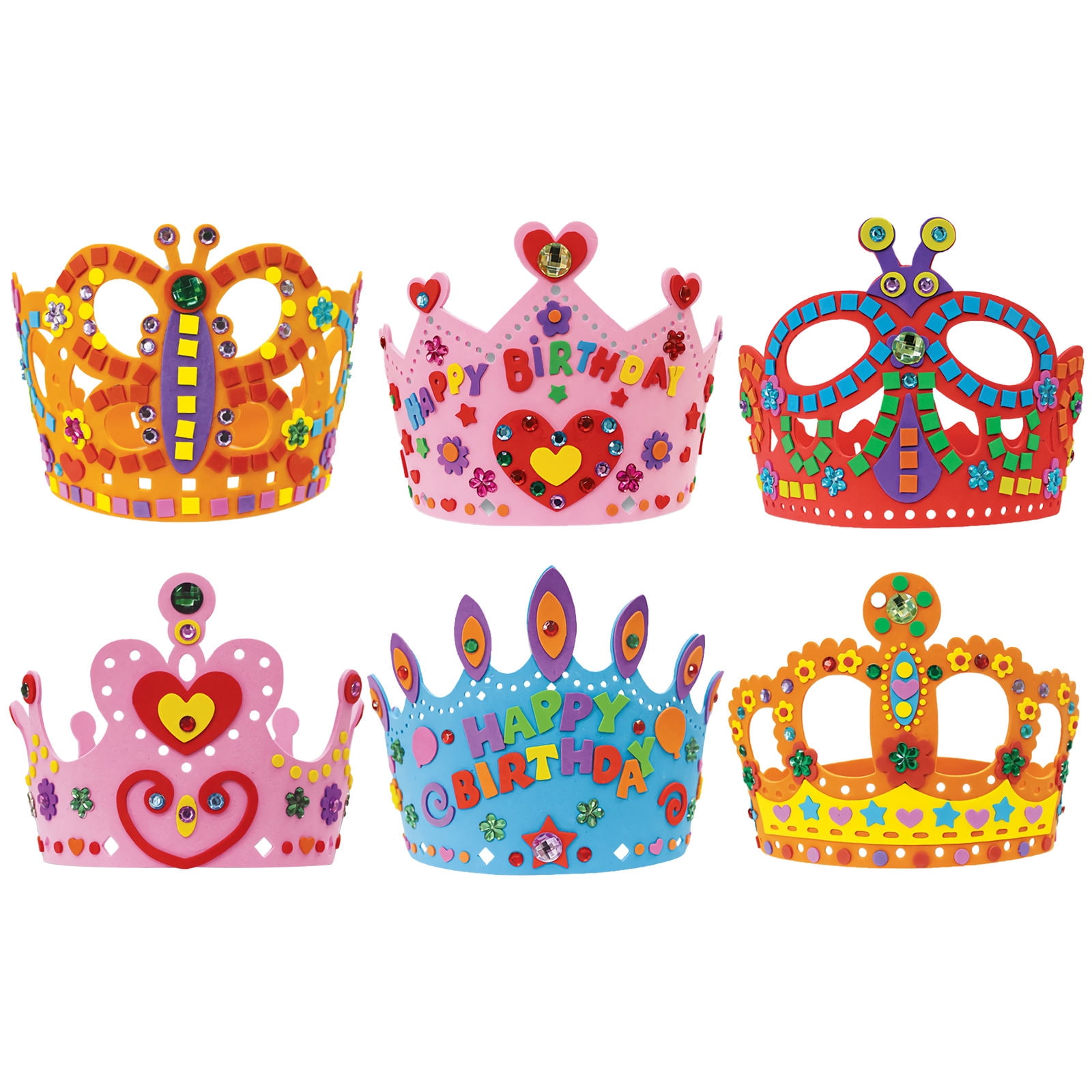 GAXIRE 6Pcs Mini Crowns for Kids Birthday Party Classroom Educational ...