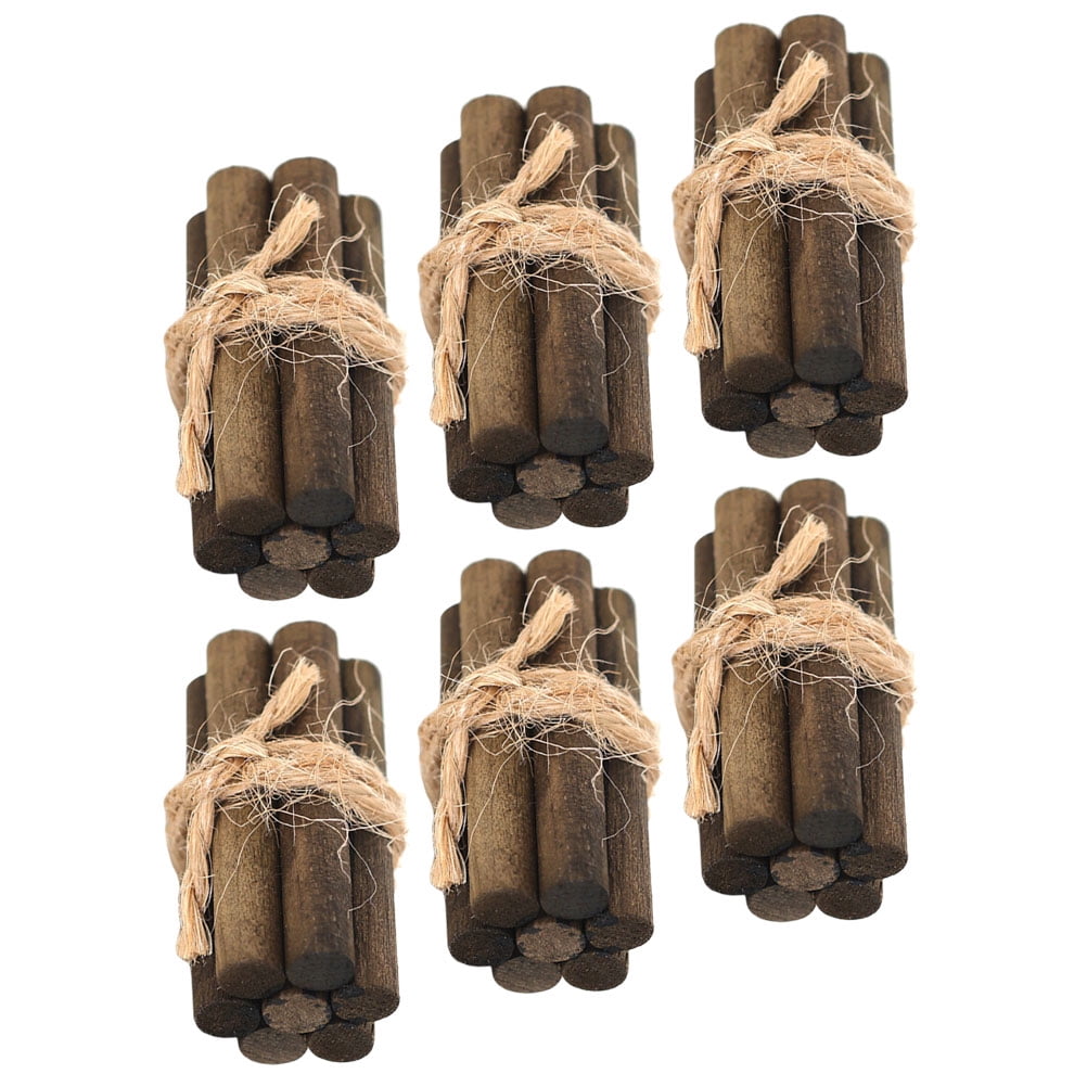 GAXIRE 6Pcs Miniature Firewood Pile Props for Dollhouse Decor Wooden ...