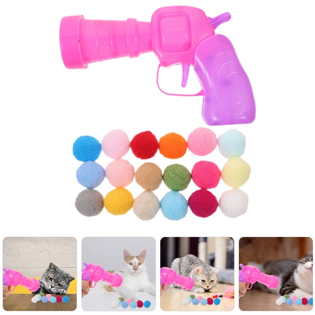 GAXIRE Interactive Plaything Cat Plush Ball Toy with Launcher PP 1 Set ...