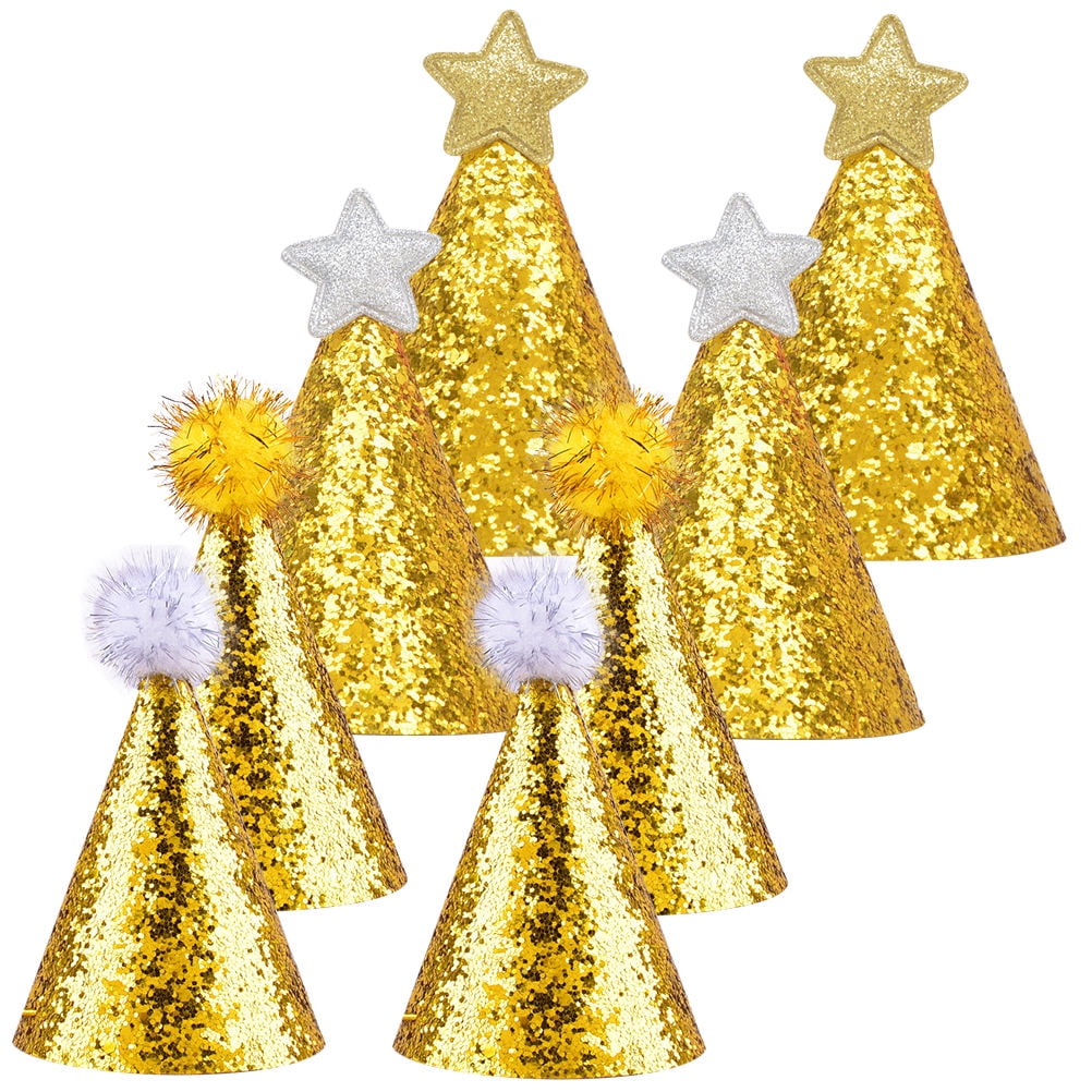 GAXIRE 8Pcs Birthday Hats Golden Star Party Accessory for Children ...