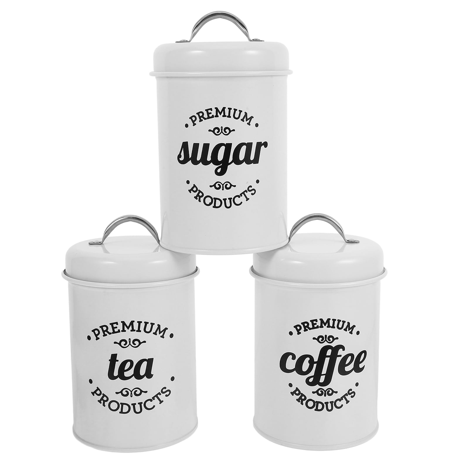 GAXIRE Airtight Coffee Tea And Sugar Container Set 3Sets Iron Material ...