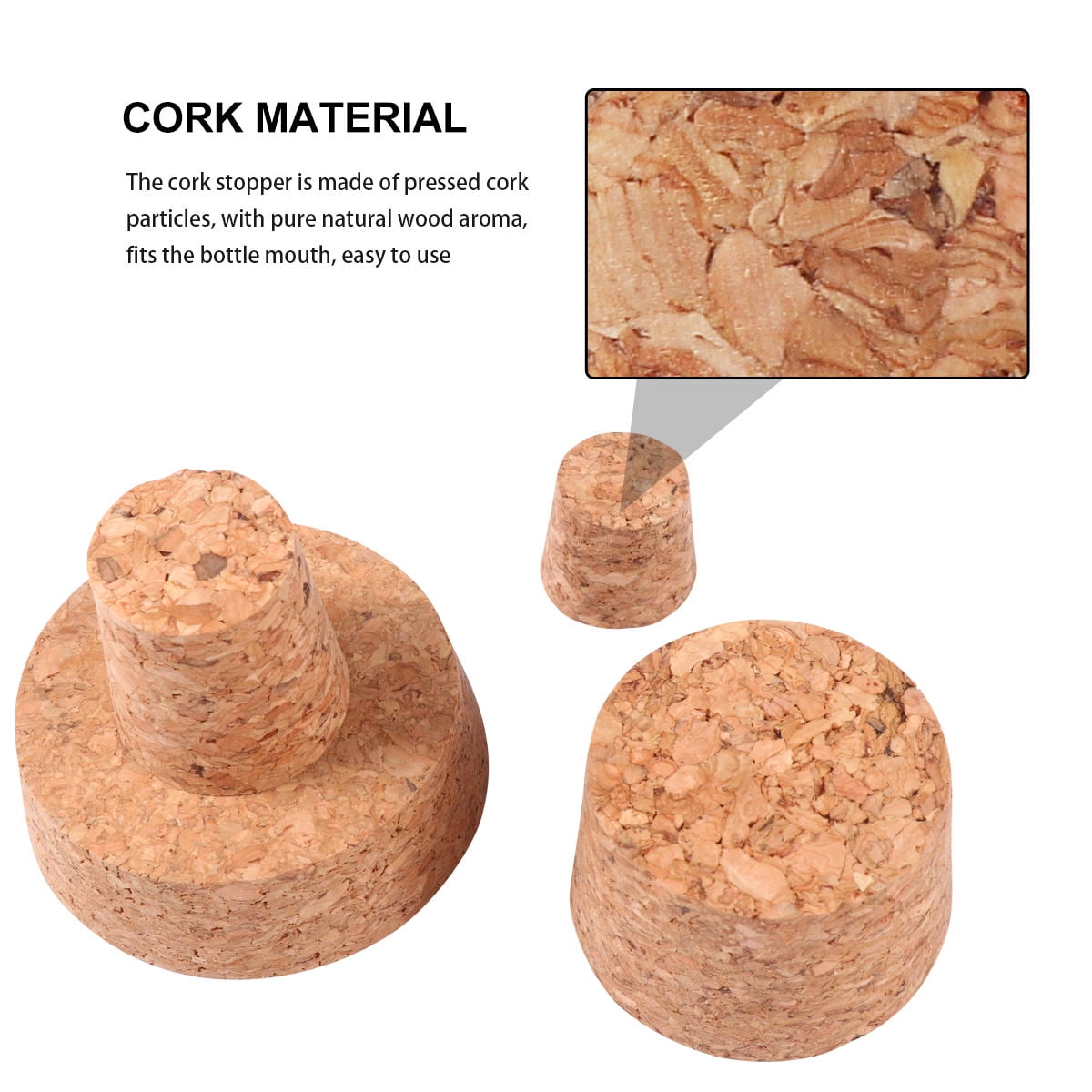 GAXIRE Assorted Cork Stoppers 30Pcs Tapered Cork Bung Wine Stopper For ...