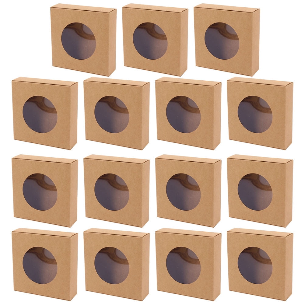 GAXIRE Bakery Boxes 15Pack Light Brown Paper with Window Design for ...