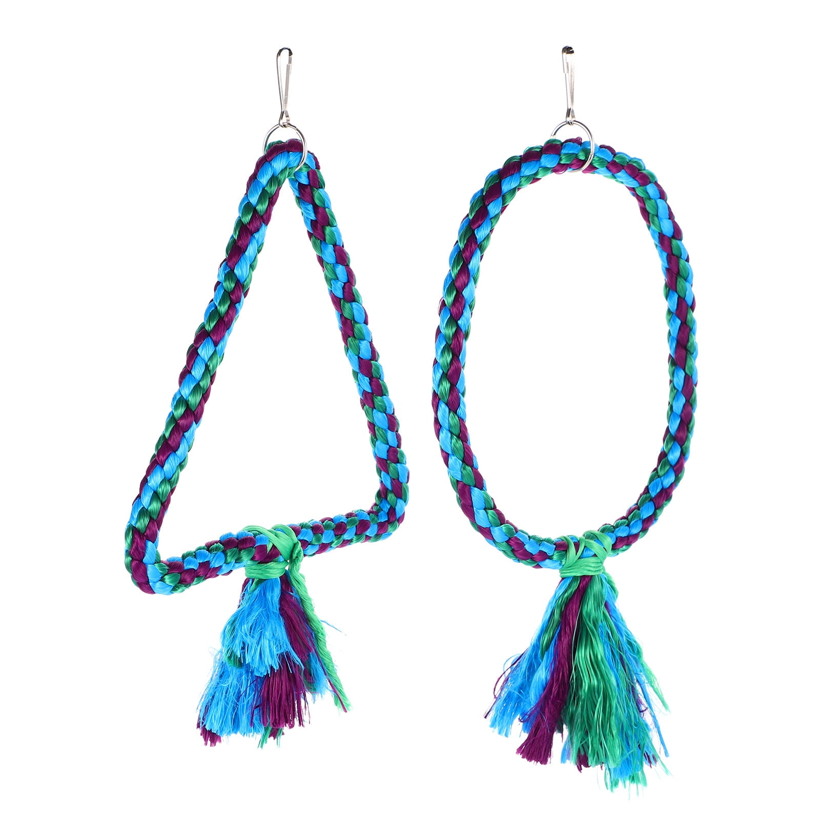 GAXIRE Blue Cotton Rope Bird Swing Toys for Pet Birds, Set of 2 ...