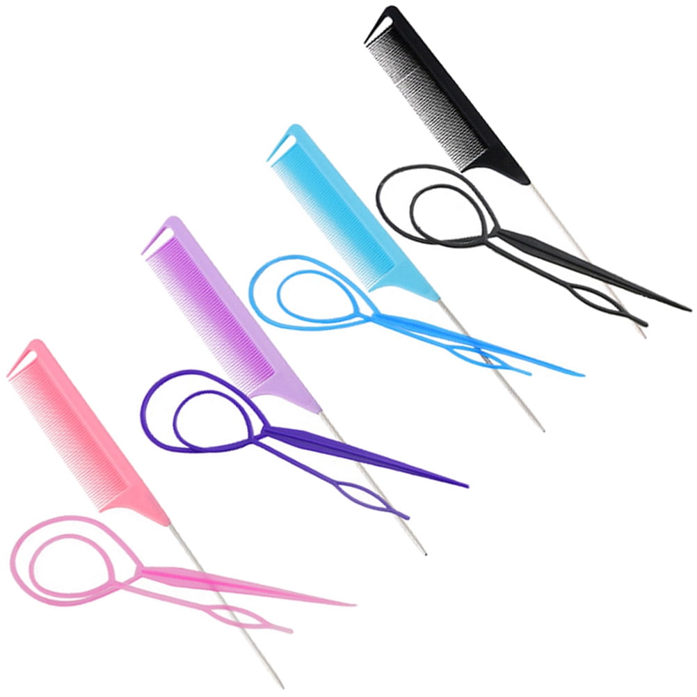 GAXIRE Braiding Hair Tools 4 Sets for Girls and Black ABS Steel 5.4x1 ...