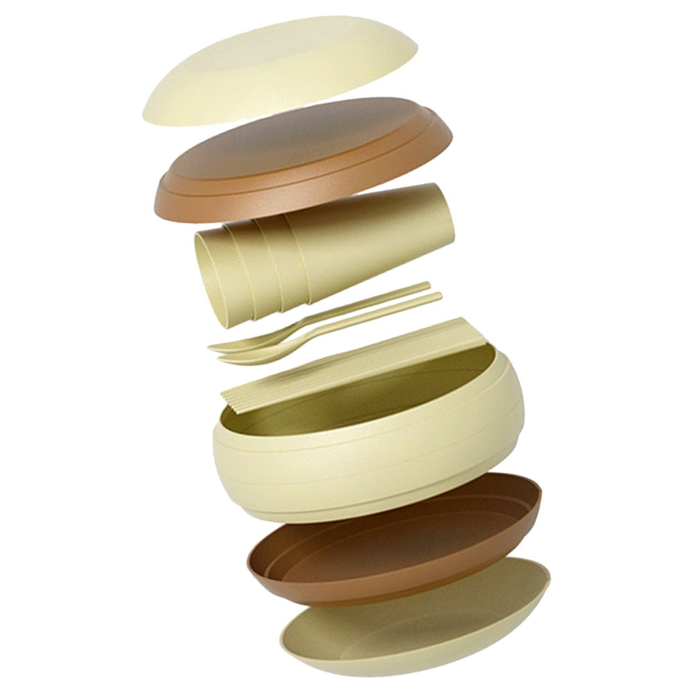 GAXIRE Camping Utensils Set 19 3X19 3X2 3in Portable Dinnerware For ...