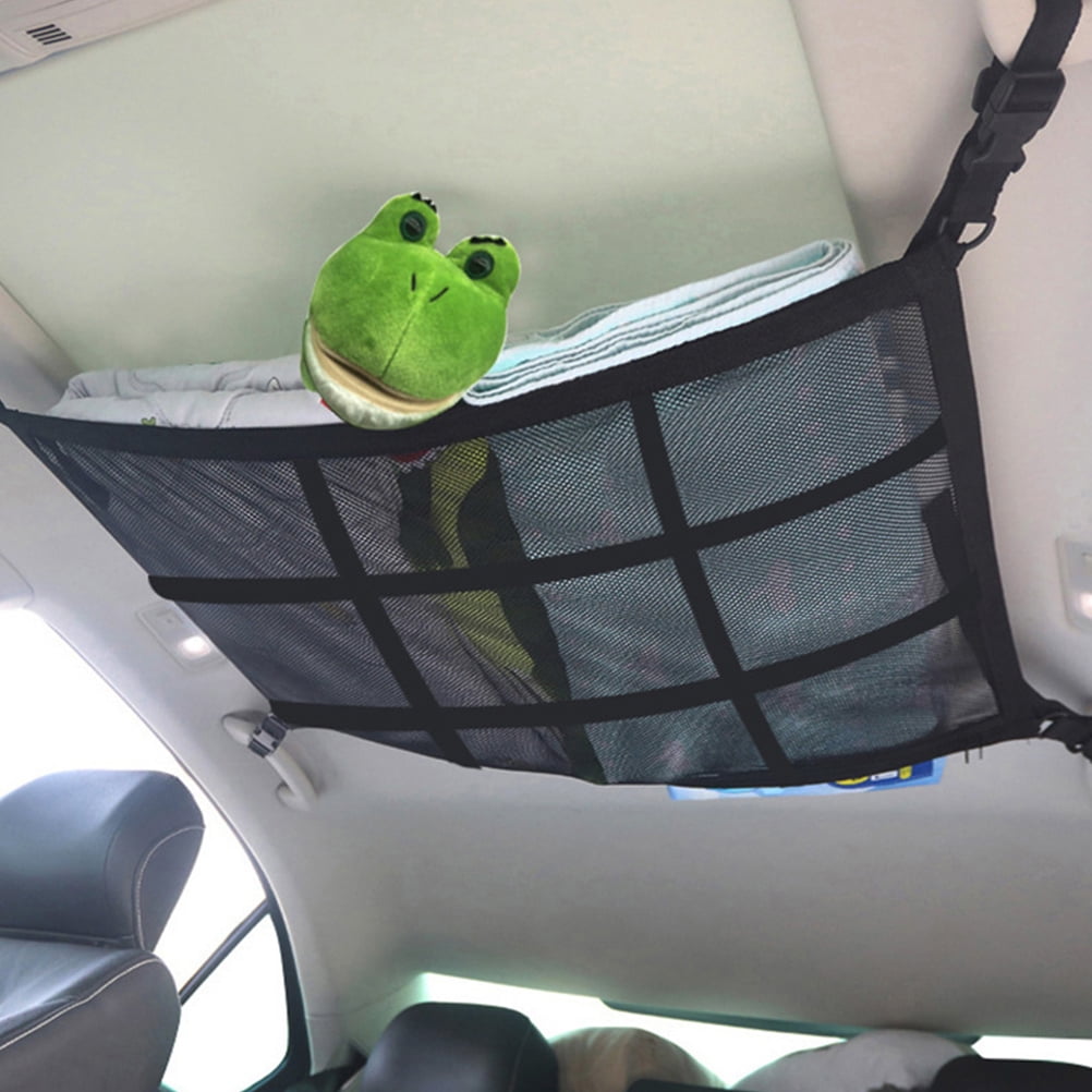 GAXIRE Black Polyester Car Ceiling Cargo , Auto Roof Mesh Storage ...