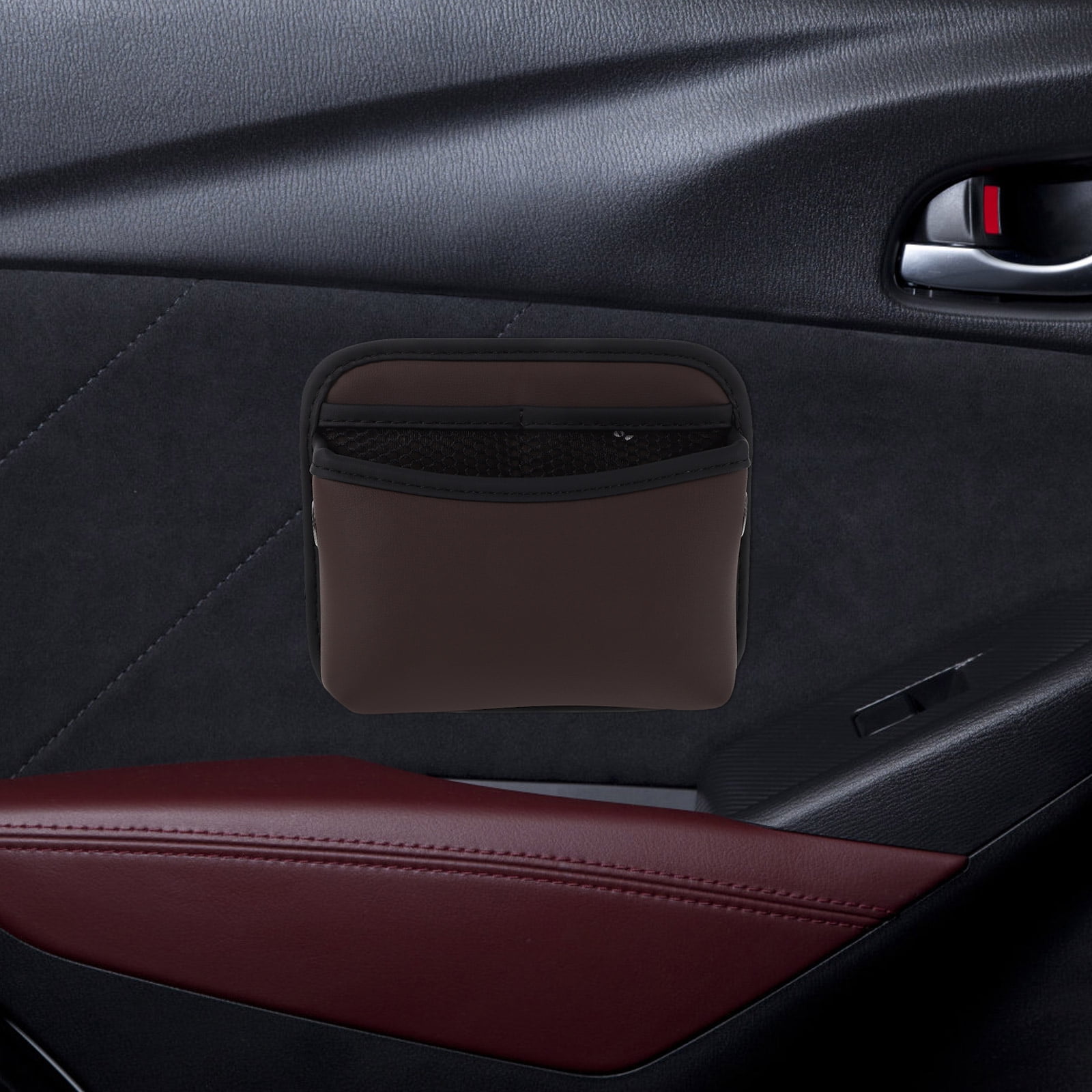 GAXIRE Car Trash Bin Light Brown Vehicle Waste Container Portable Car ...