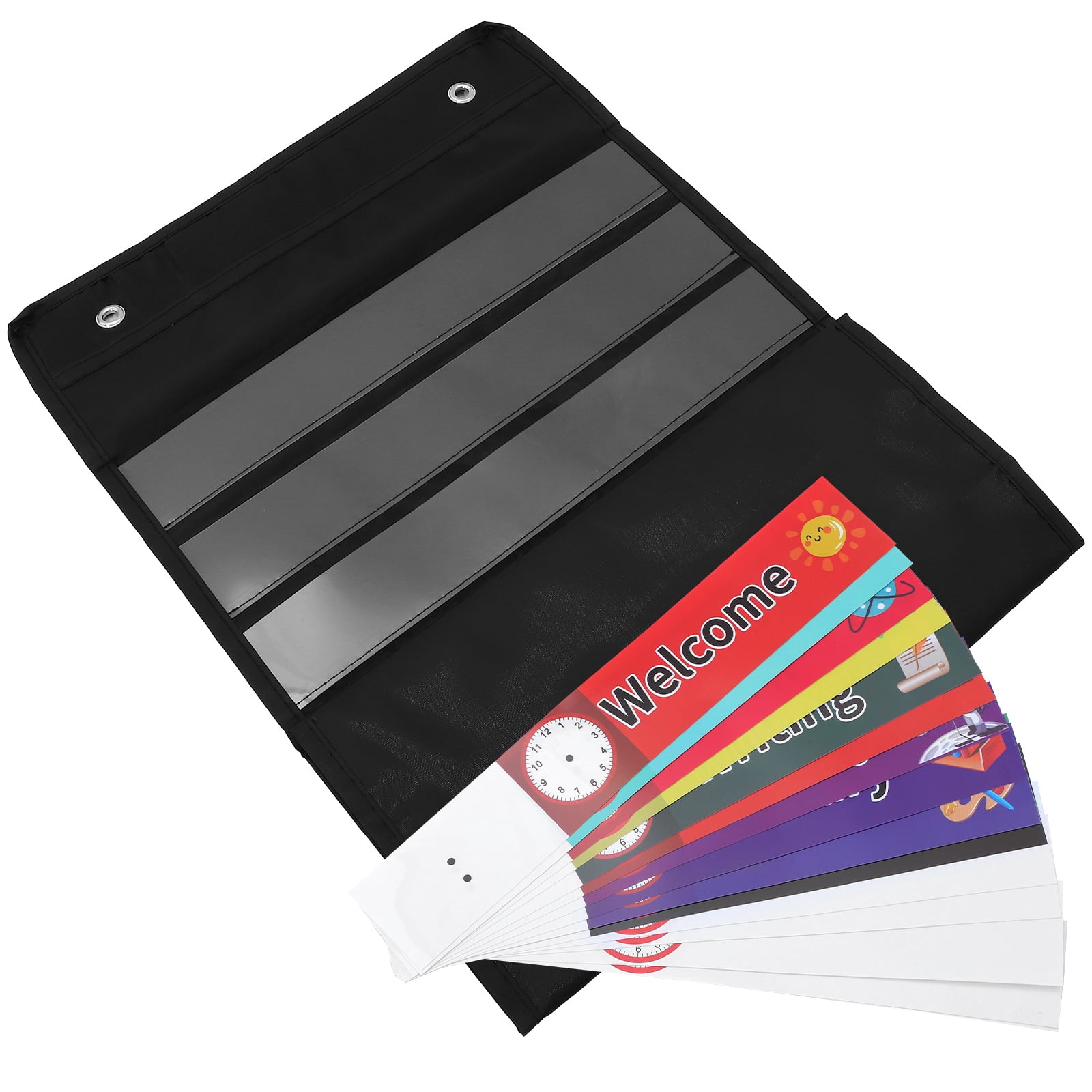 GAXIRE Visual Schedule Pocket Chart with Oxford Cloth Memo Board for ...
