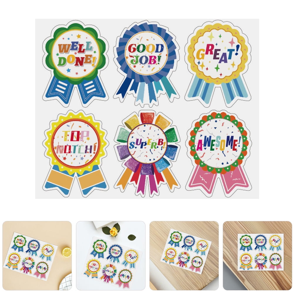 GAXIRE Label Stickers Medal Reward Stickers Set Assorted Color 10 ...