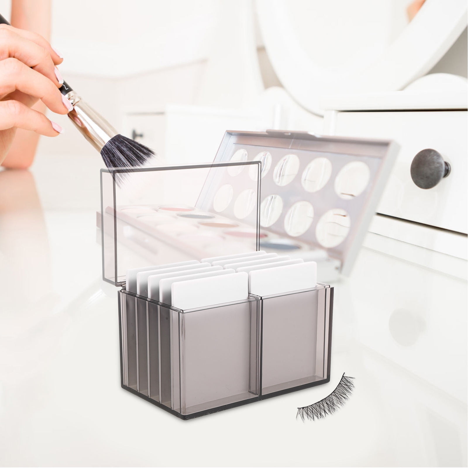 GAXIRE Coffee Acrylic Eyelash Organizer 1Pack Rectangular Shape For ...