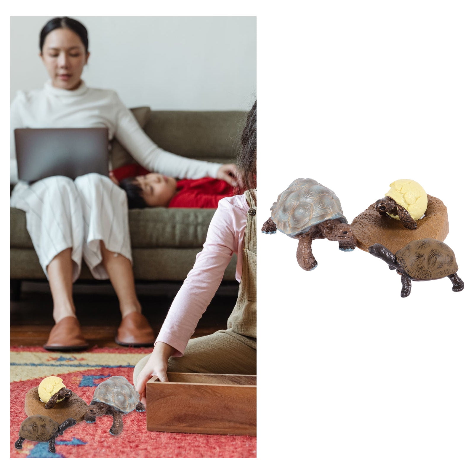 GAXIRE Cognitive Toys Simulation Animals Figurines Tortoise Shape ...