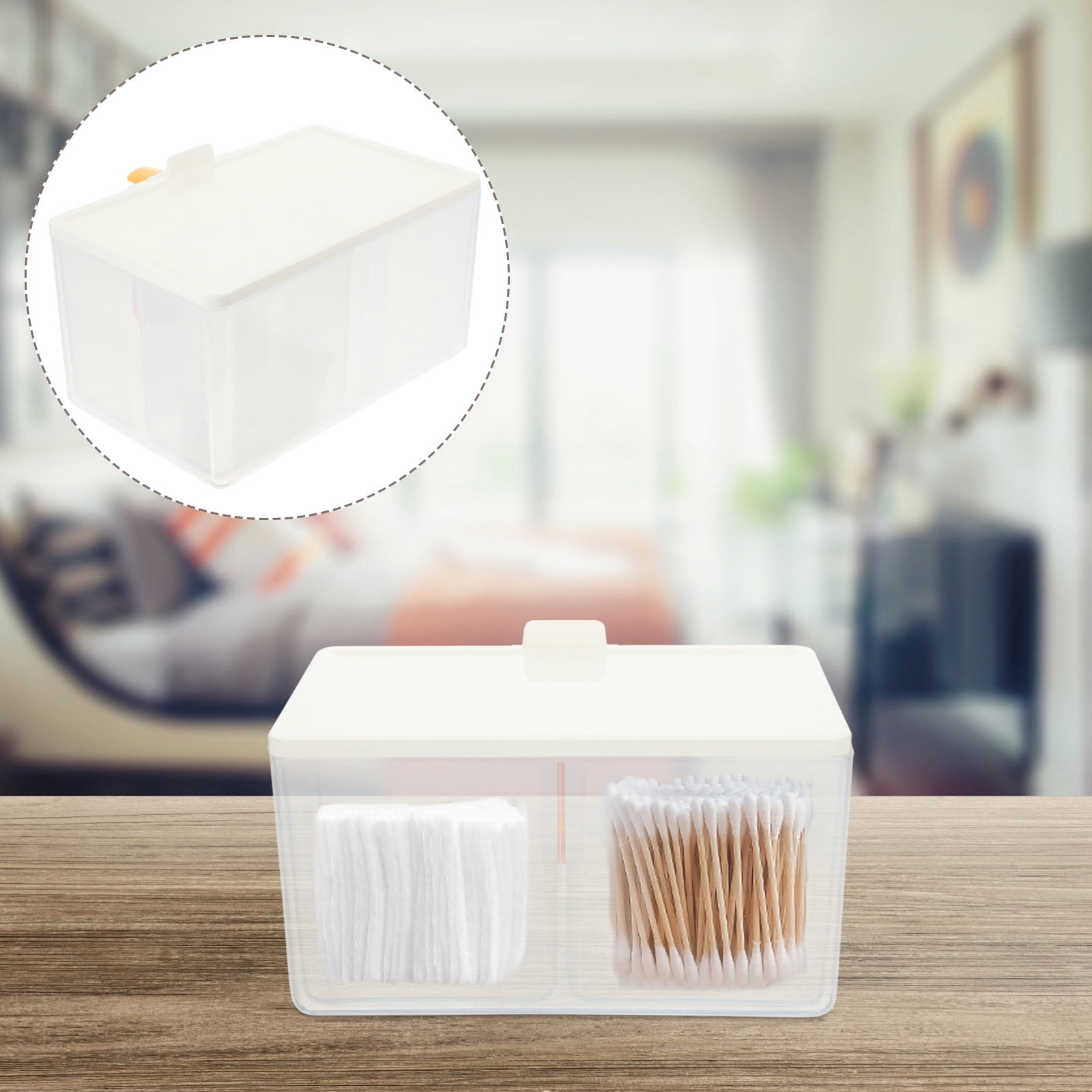 GAXIRE Cotton Swab Box 1 Set Multi-compartment Design Storage Holder ...