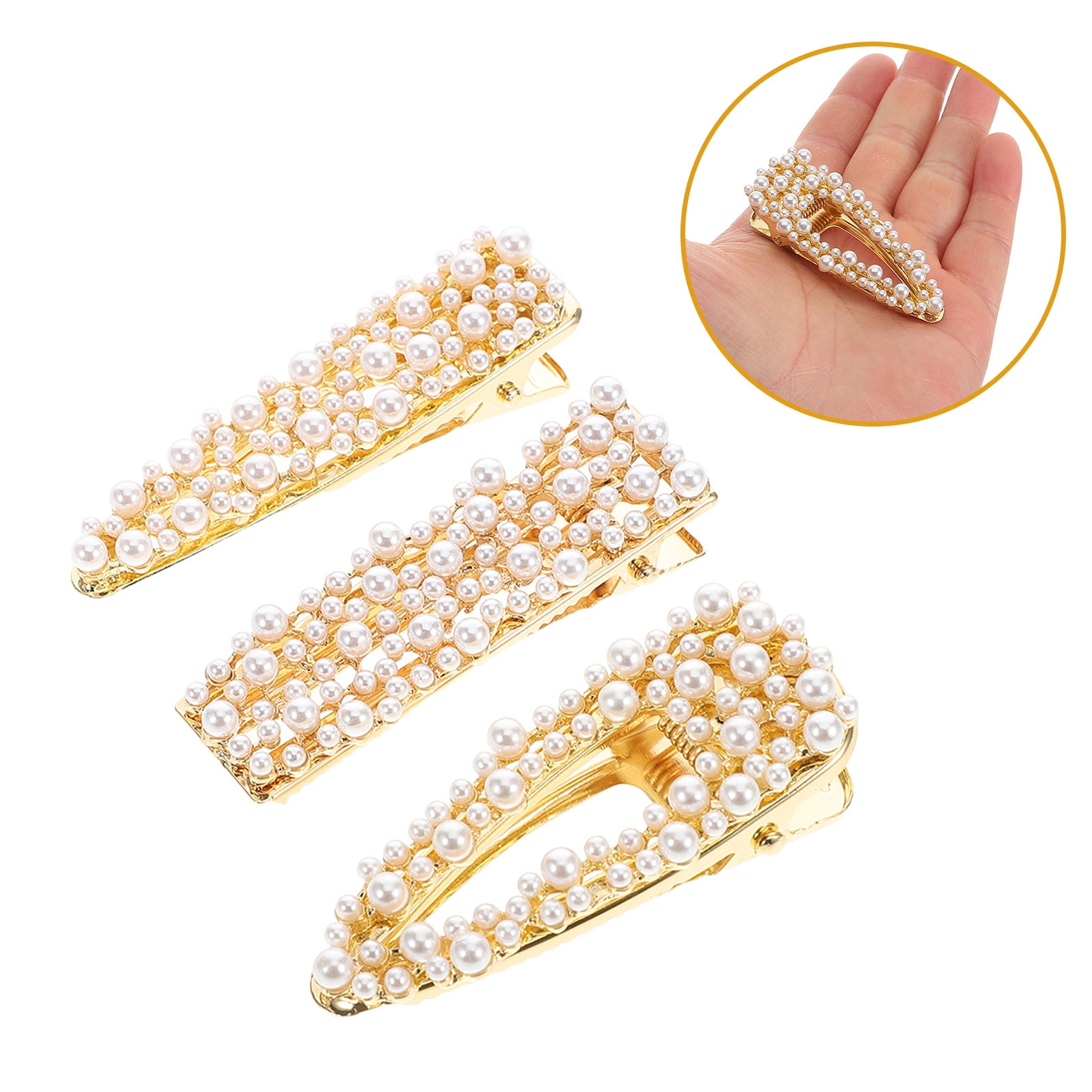 GAXIRE Crystal Claw Clip Hair Jewelry For Stylish Look In Party 3Pcs ...