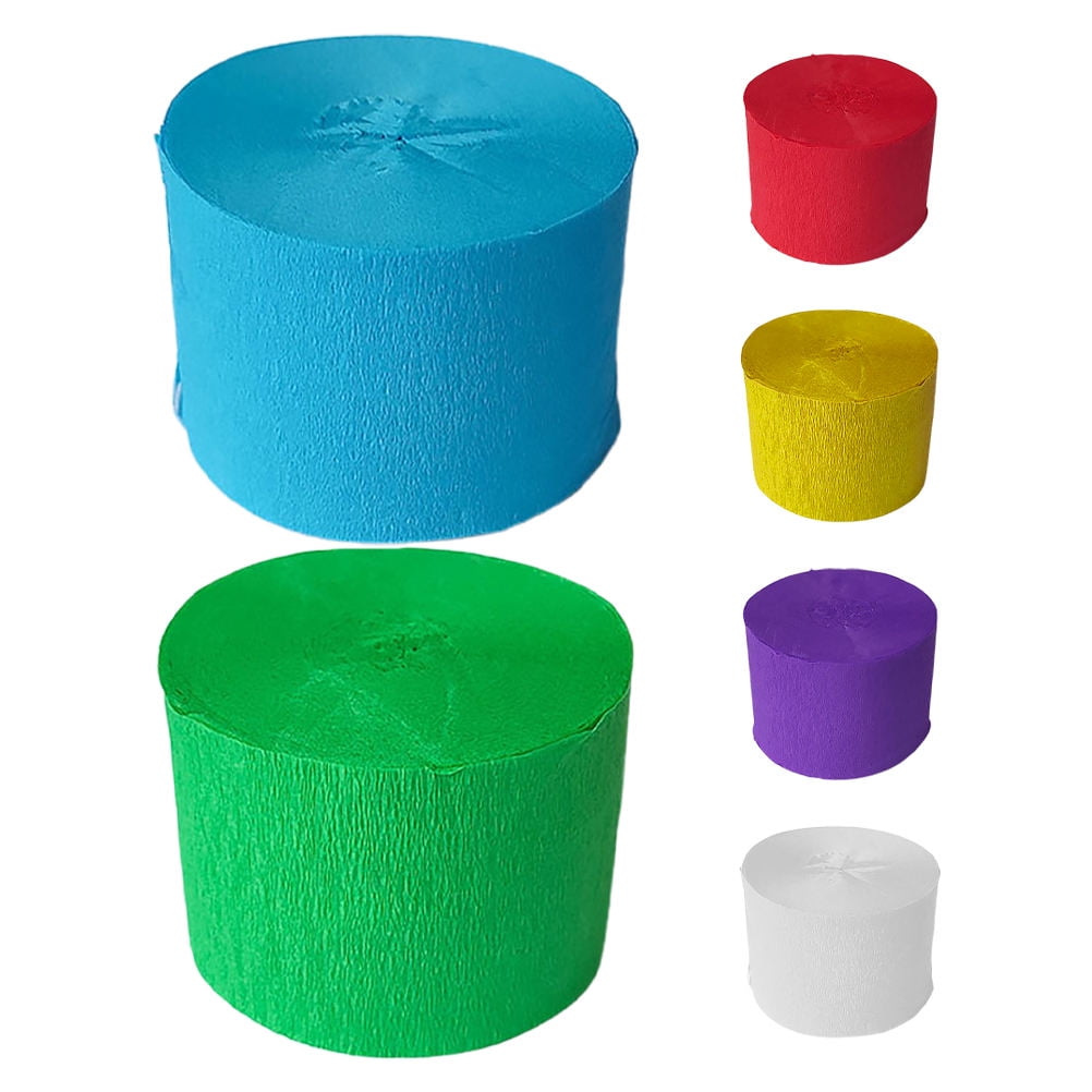 GAXIRE DIY Material 6 Rolls Crepe Paper Streamers Multi Color For ...