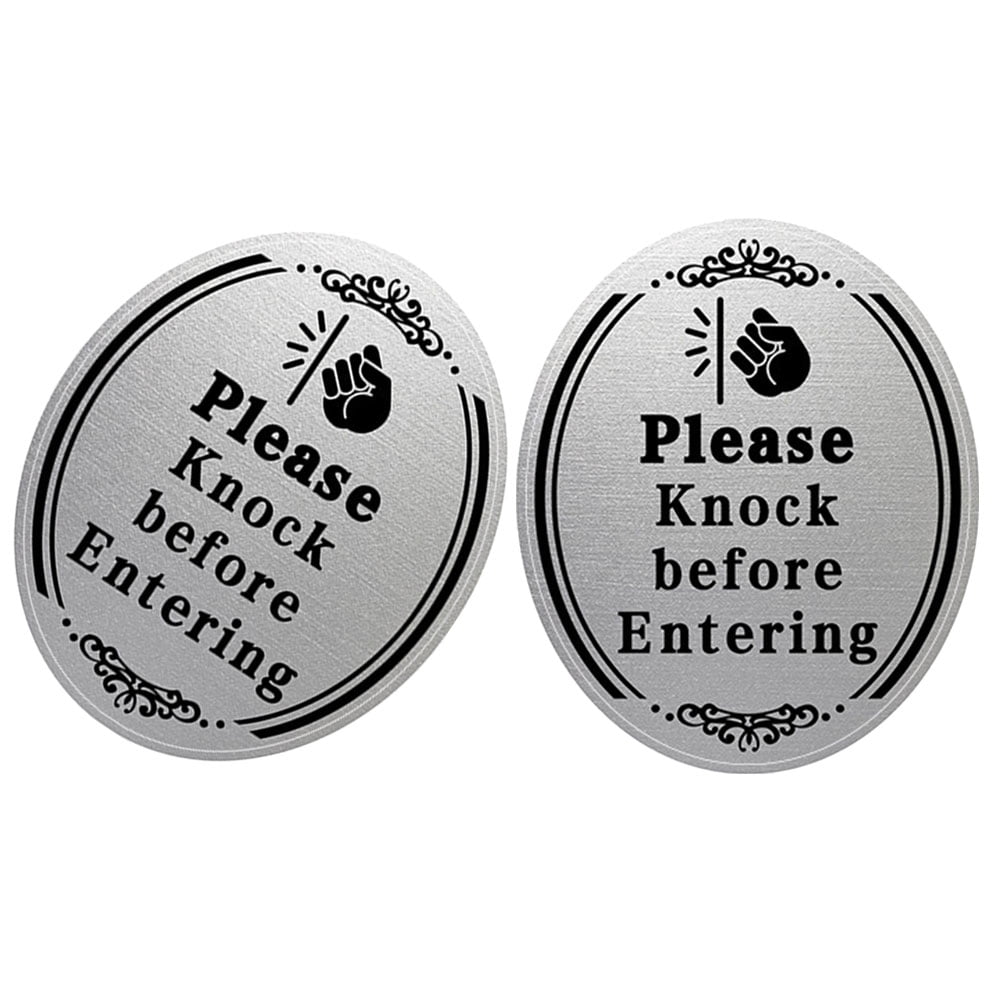 GAXIRE Door Tag 2Pack PVC Black Knock Reminder Indoor Use for Home ...