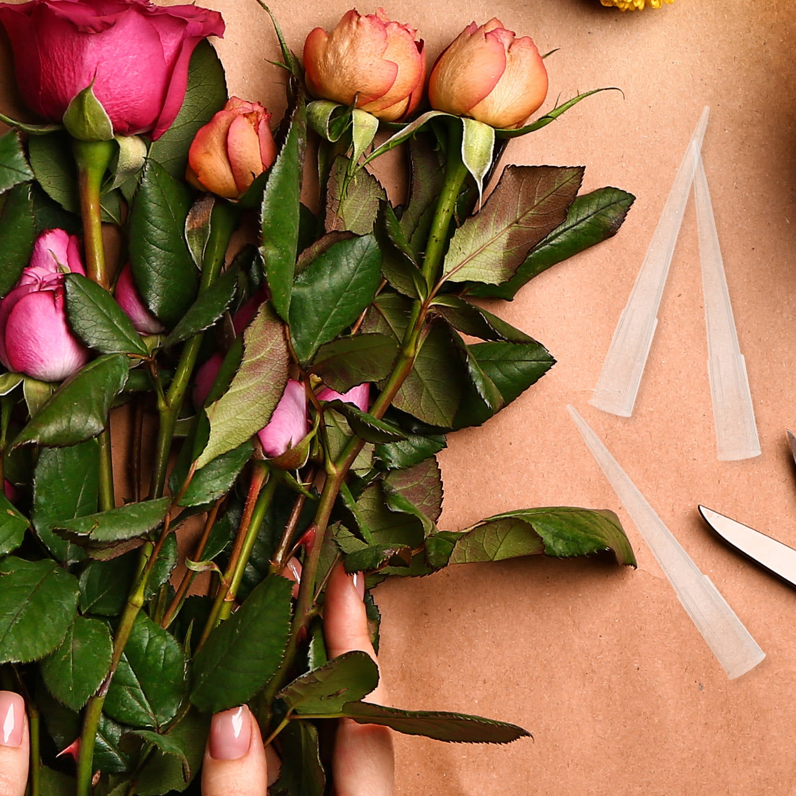 GAXIRE Floral Tubes Clear Plastic Rose Water Tubes 100Pcs For Flower ...