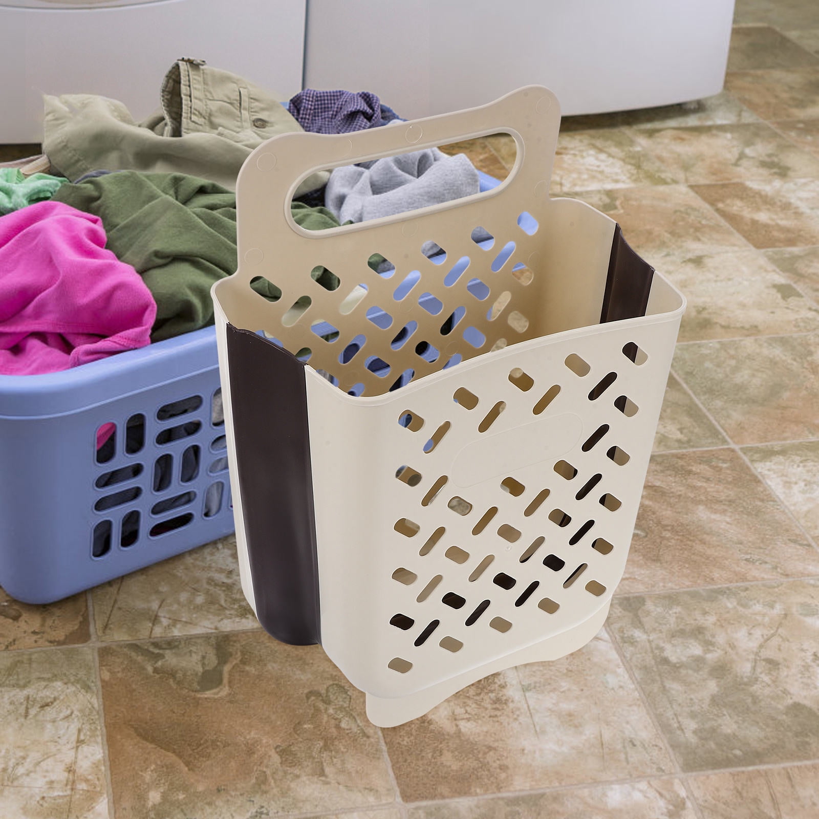 GAXIRE Collapsible Laundry Hamper Hanging Hamper PVC Folding Homeowners ...