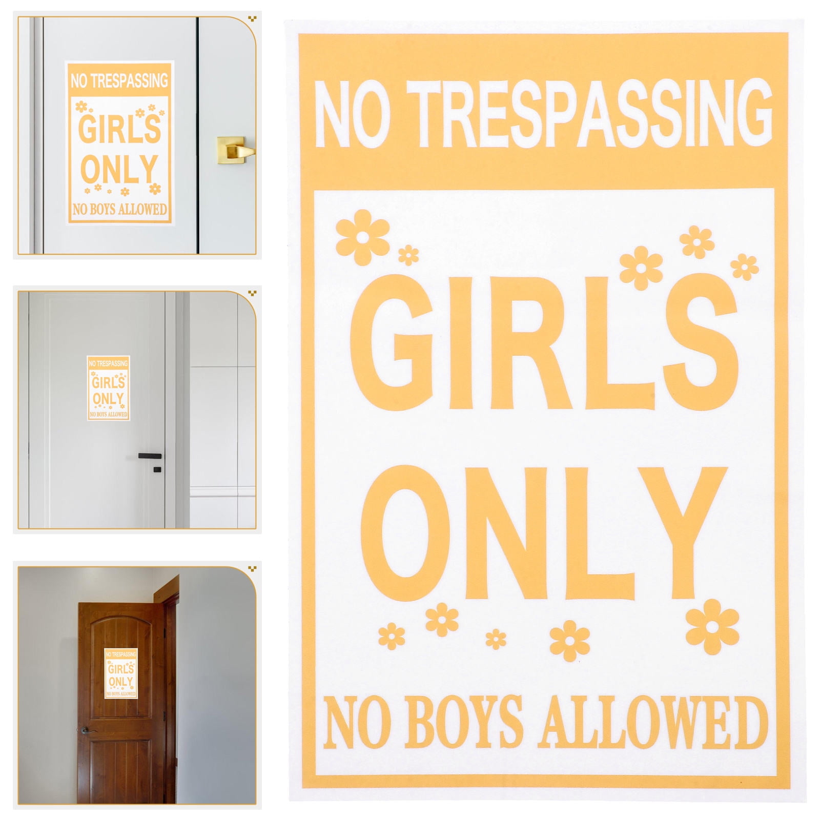 GAXIRE Funny Bathroom Wall Decor Girls Room Door Sign PVC Material ...